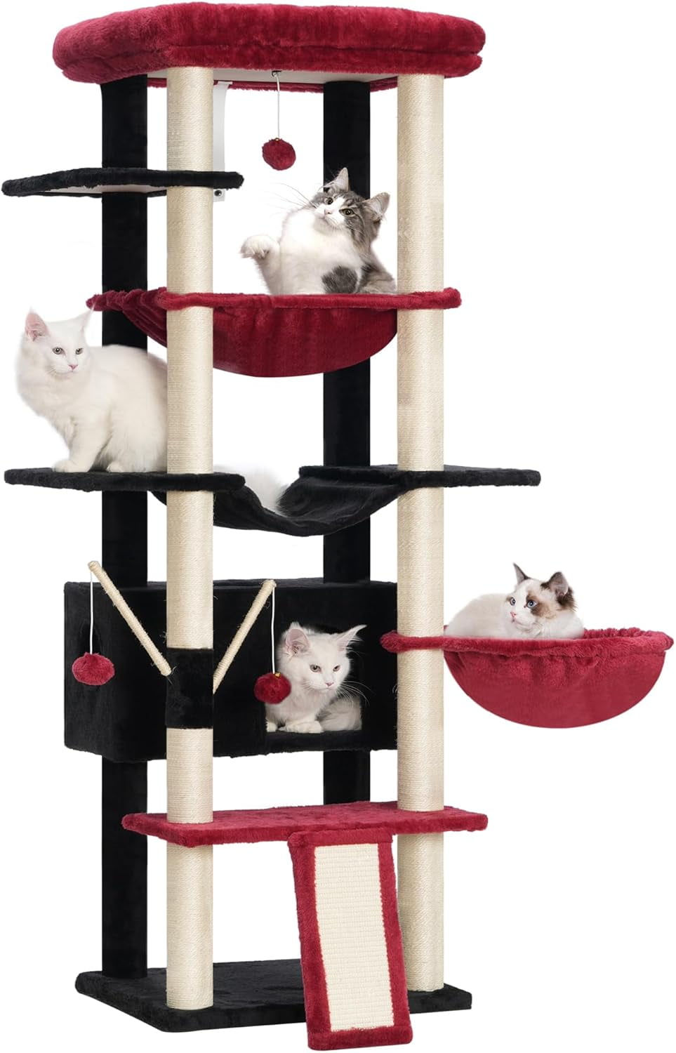 Cat Tree for Indoor Cats Large Adult with Big Platform, 68.1-inch Tall ...