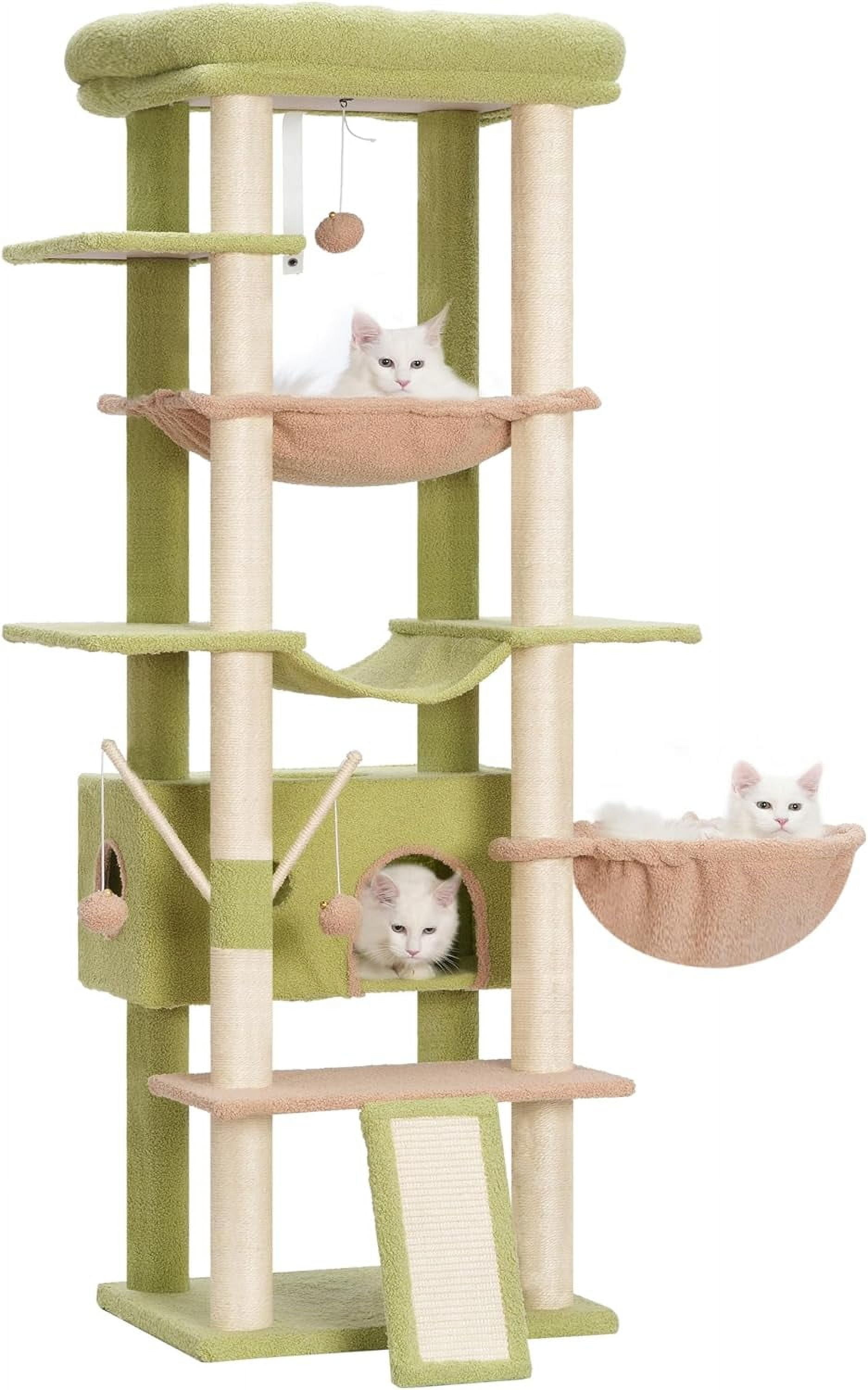 Cat Tree for Indoor Cats Large Adult with Big Platform, 68.1-inch Tall ...
