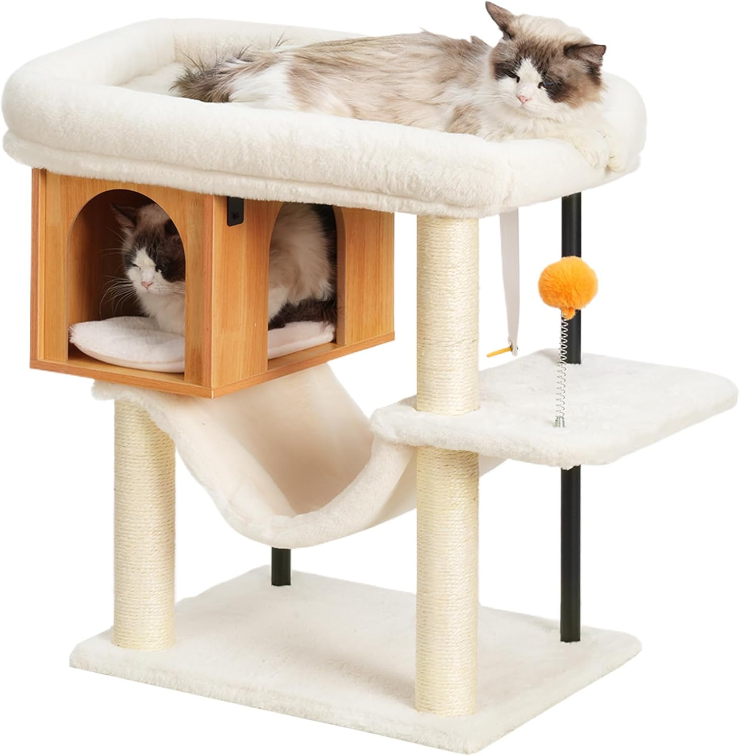 Cat Tree for Indoor Cats, Modern Cat Tower Condo with 3 Scratching Post ...
