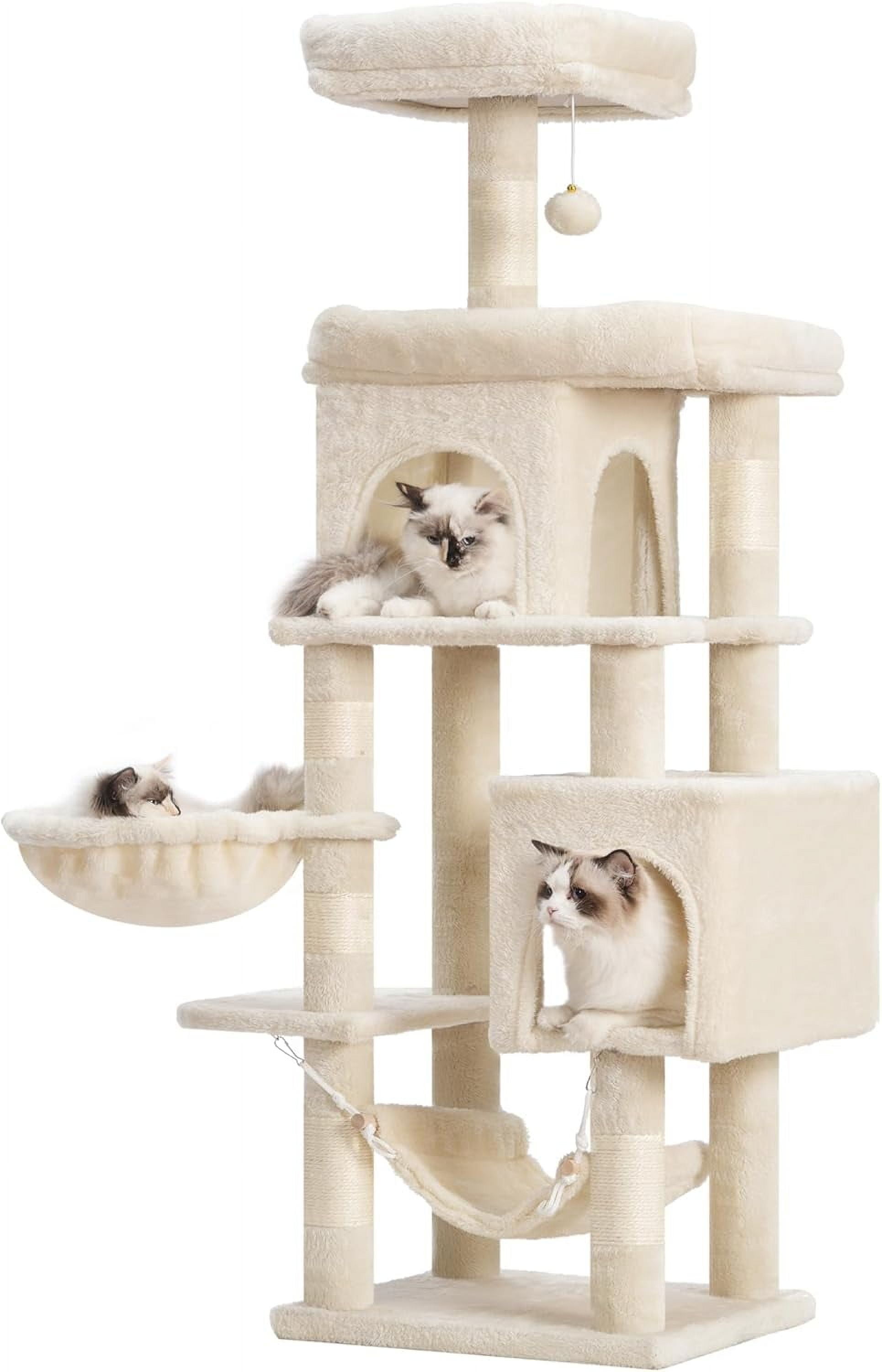 Cat Tree with Large Platform, Multi-Level Cat Tower with 2 Caves, Cat ...