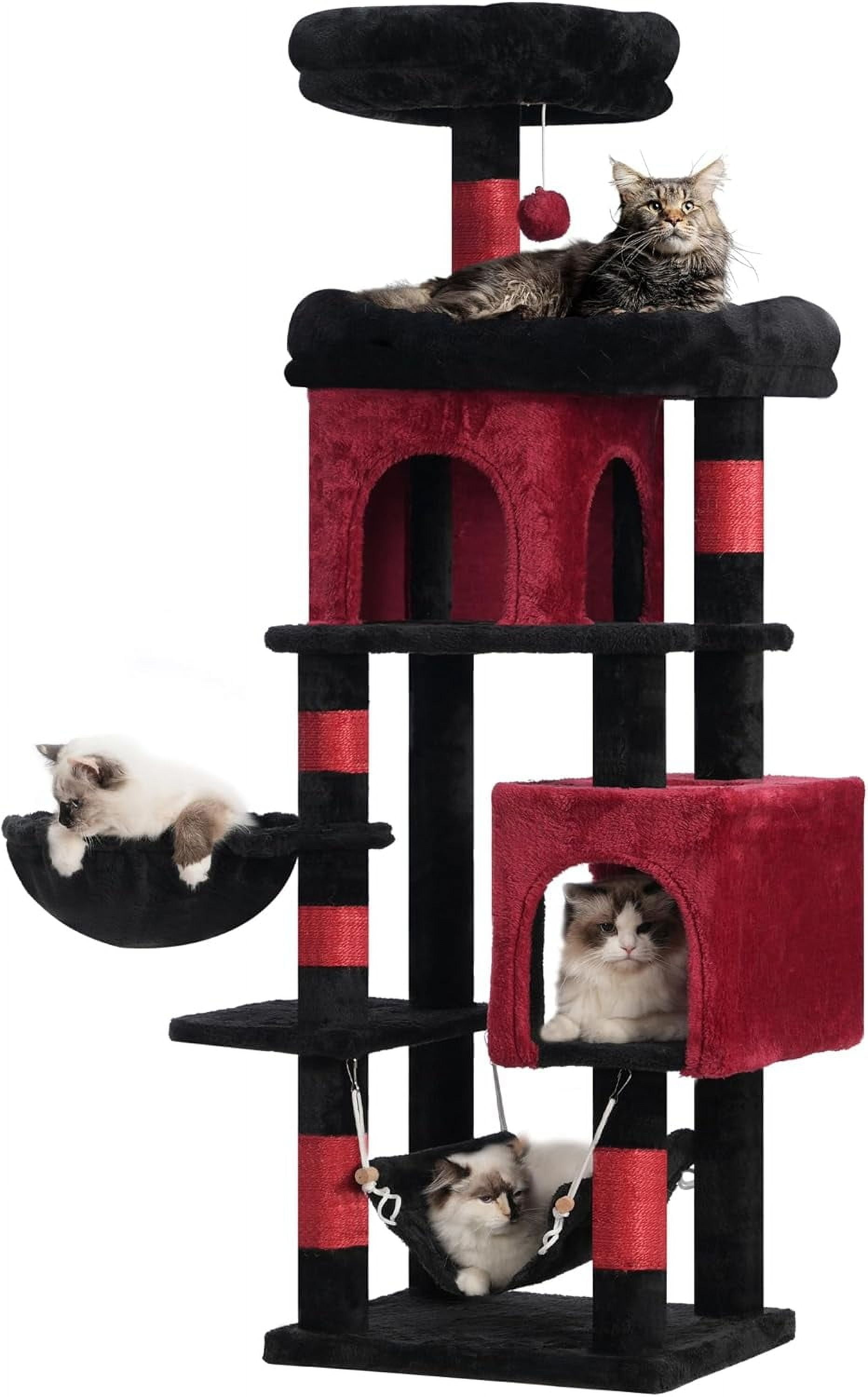 Cat Tree with Large Platform, Multi-Level Cat Tower with 2 Caves, Cat ...