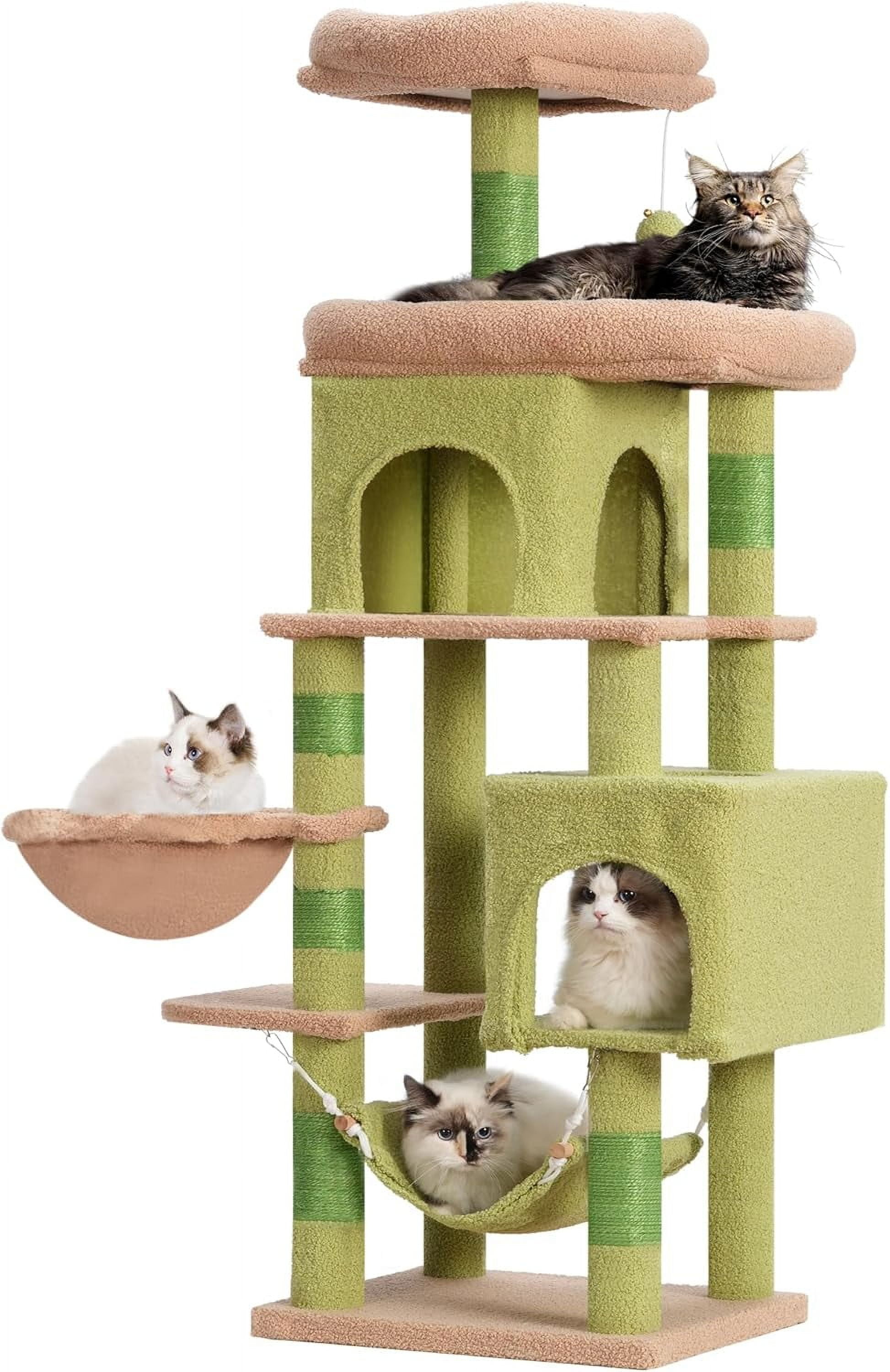 Cat Tree with Large Platform, Multi-Level Cat Tower with 2 Caves, Cat ...