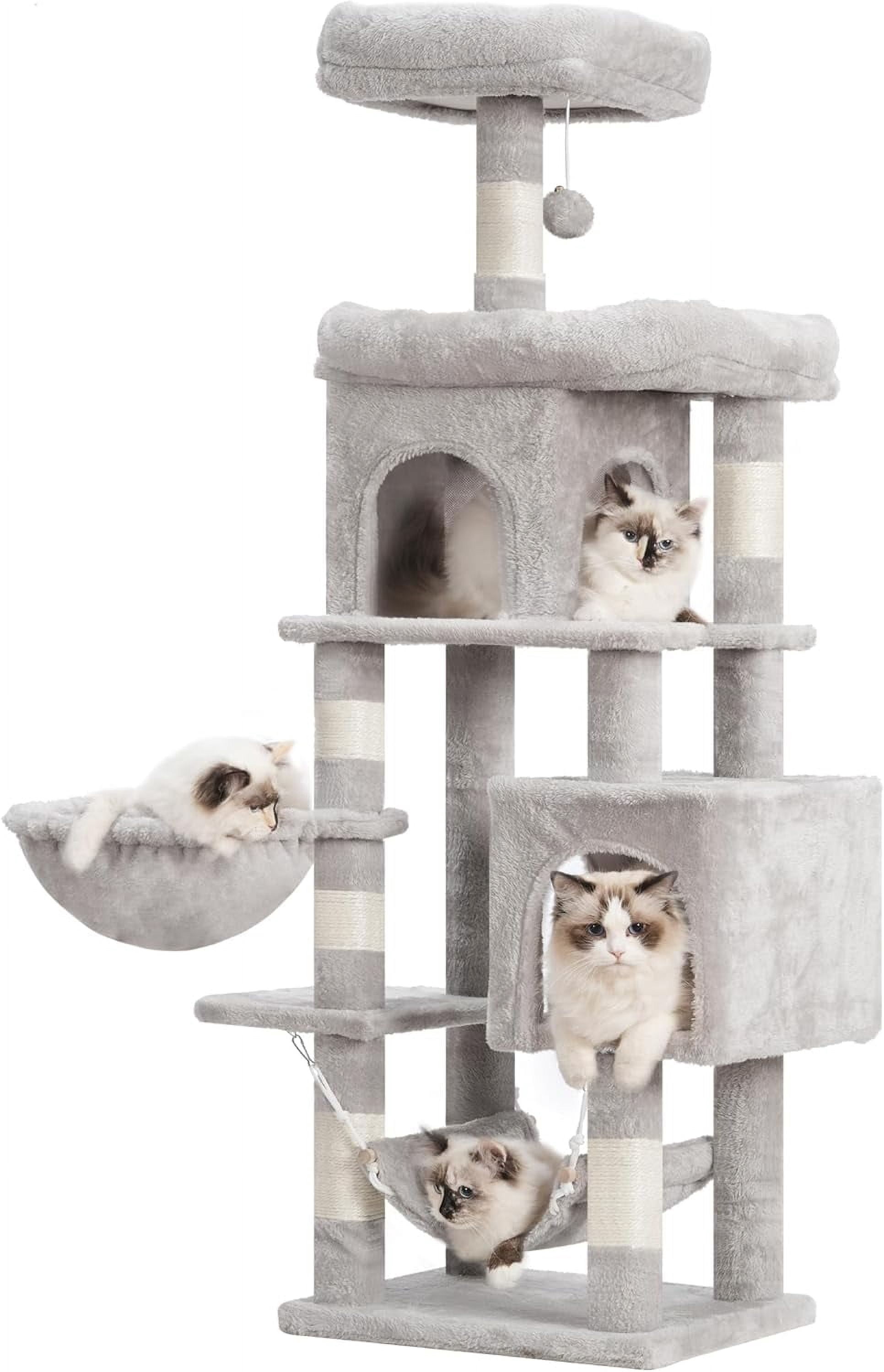 Cat Tree with Large Platform, Multi-Level Cat Tower with 2 Caves, Cat ...