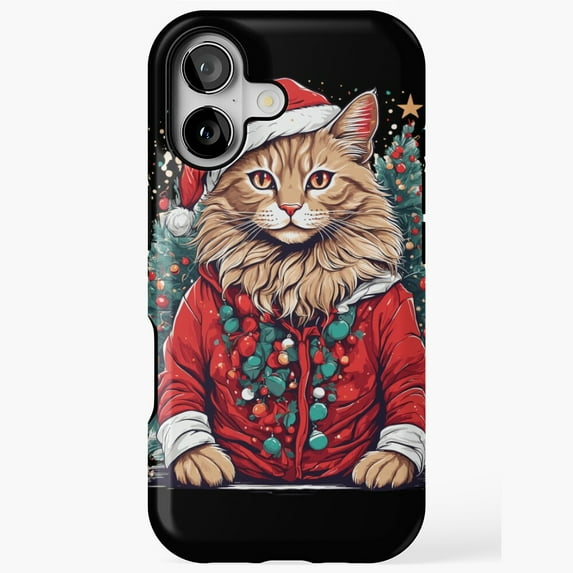 Cat Tree Lights Holiday Festive Design Case iPhone 17 11 12 13 14 15 16 ...