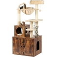 Cat Tree with Litter Box Enclosure, 2-in-1 Cat Tower for Indoor Cats ...