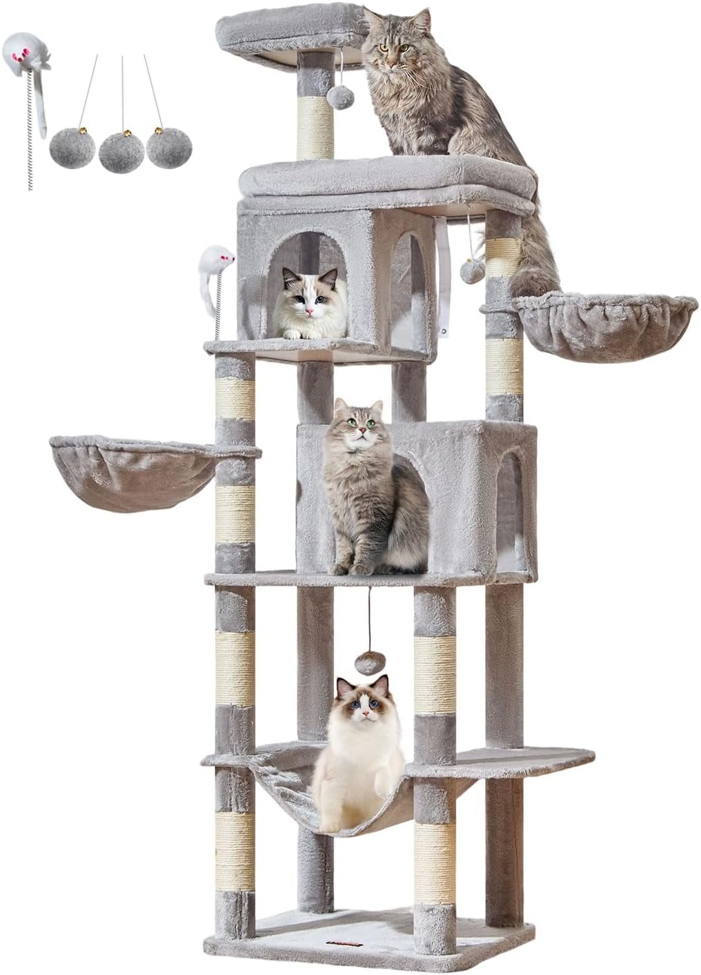 Cat Tree, Multi-Level Cat Condo for Indoor Cats with Condos, Platform ...