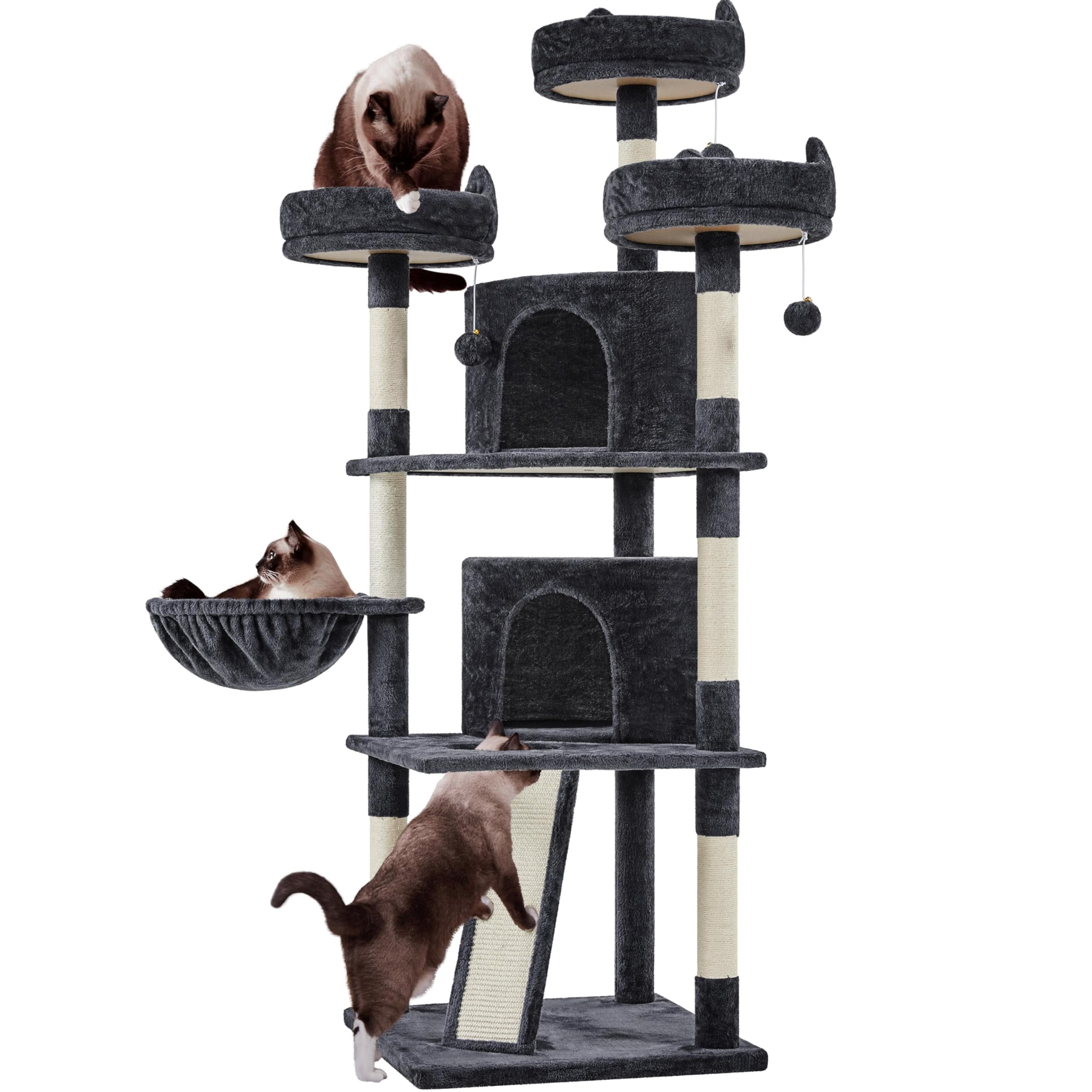 Cat Tree Playhouse with Multi-Level Perches Condo, Sisal Scratching ...