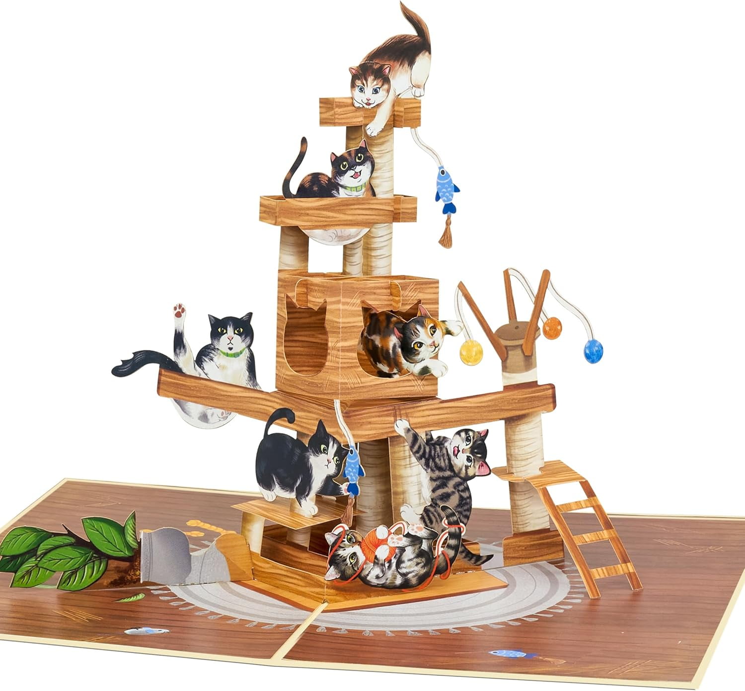 Cat Tree Pop Up Card, Funny Cats, 3D Greeting Card, Gifts for Birthday ...