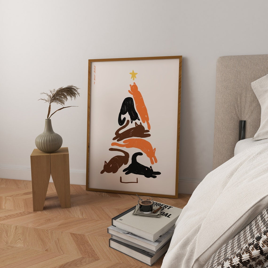 Cat Tree Print Poster, Funny Cat, Trendy Poster, Cat Lover Illustration ...