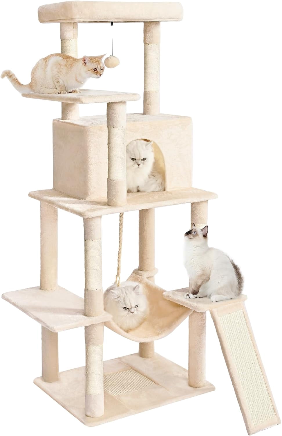Cat Tree Tower 63in Multi-Level Cat Tower for Indoor Cats with Sisal ...