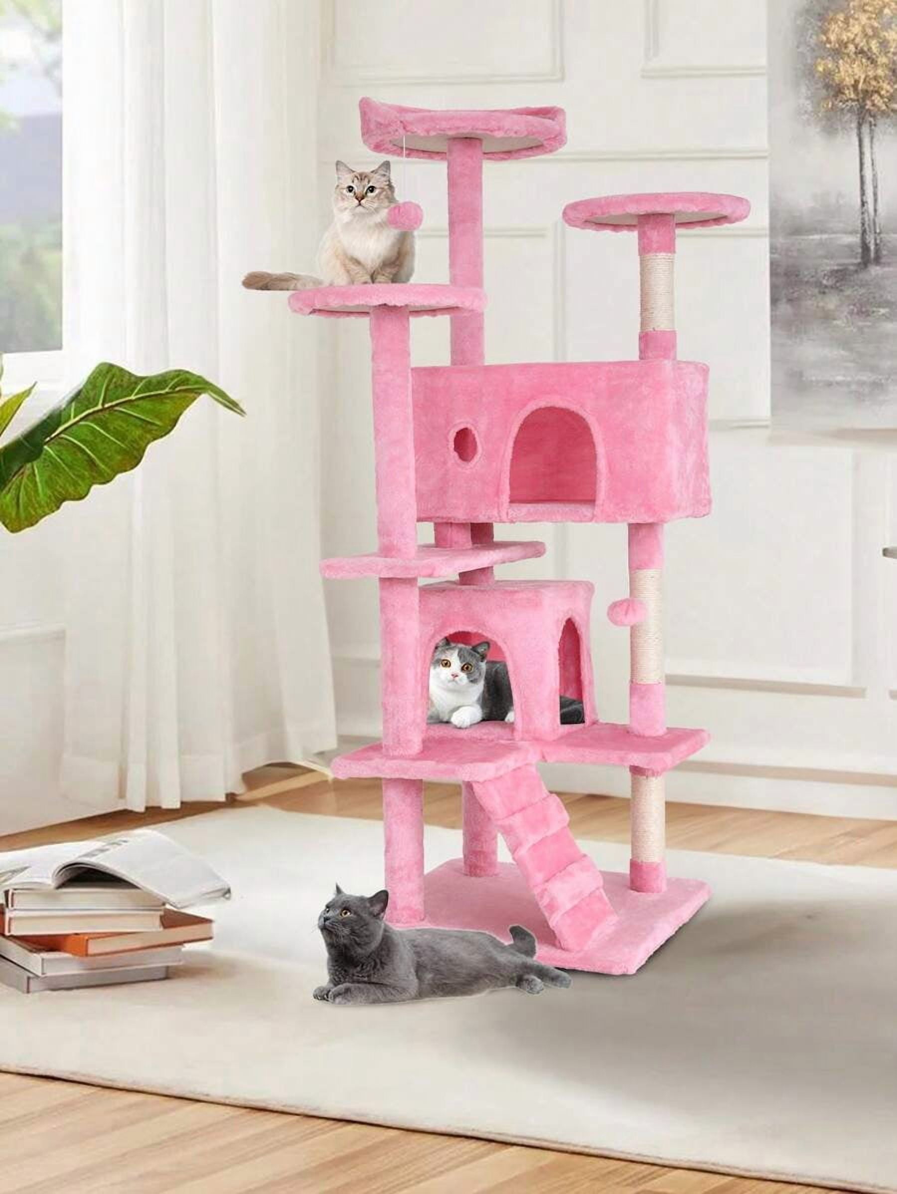 Cat Tree Tower For Indoor Cats, 53.9in Multi-Level Cat Furniture ...
