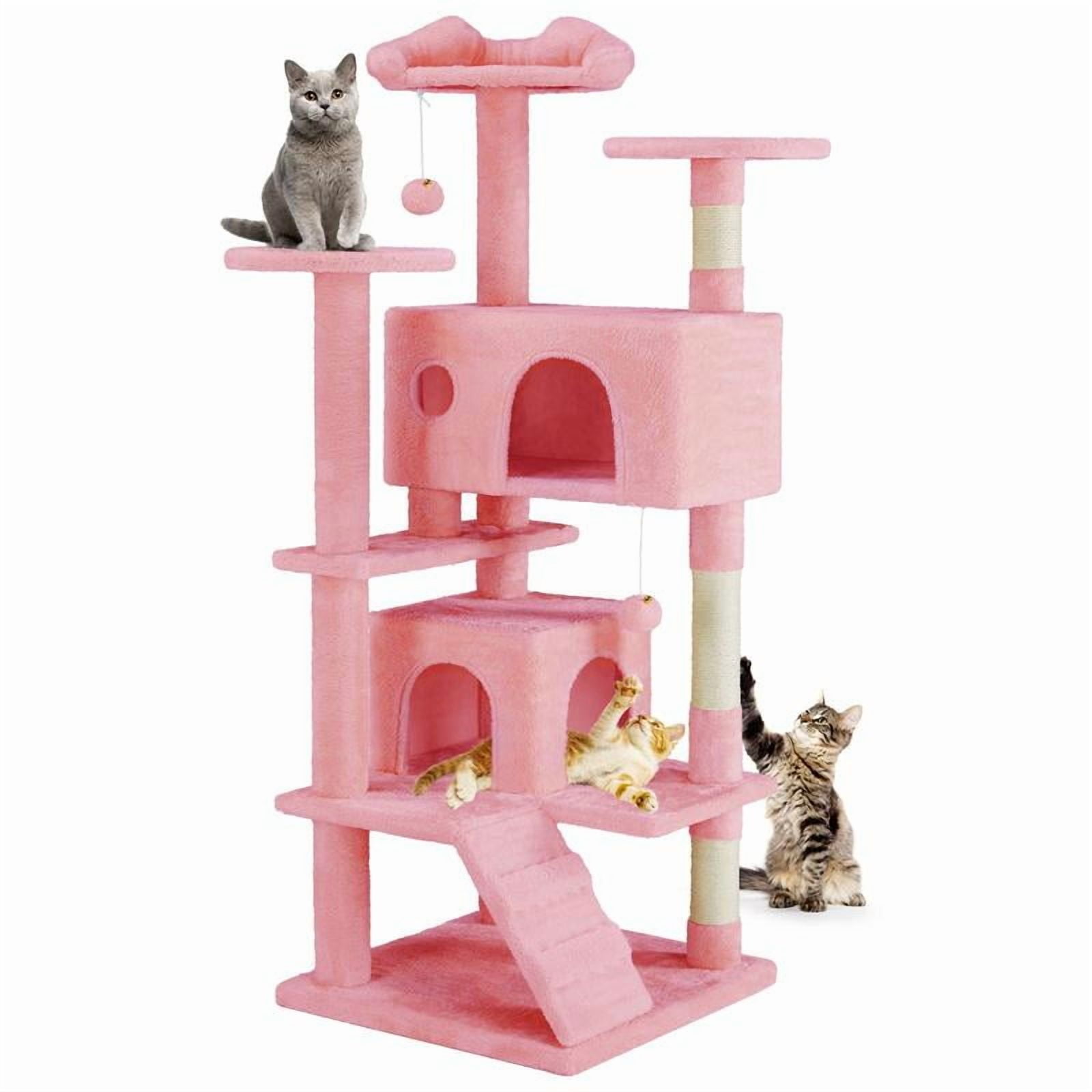 Cat Tree Tower for Indoor Cats, 54in Tall Multi-Level Pet Furniture ...