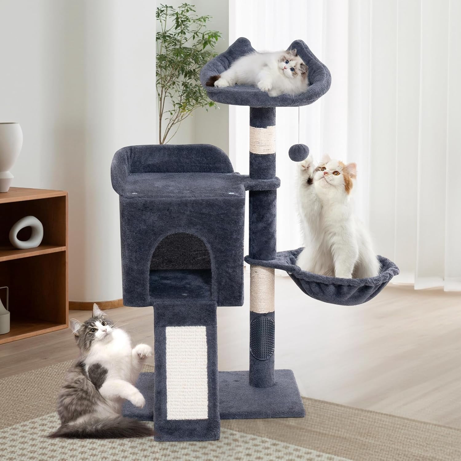 Cat Tree Tower for Indoor Cats，Cat Condo with Sisal Scratching Post,Cat ...