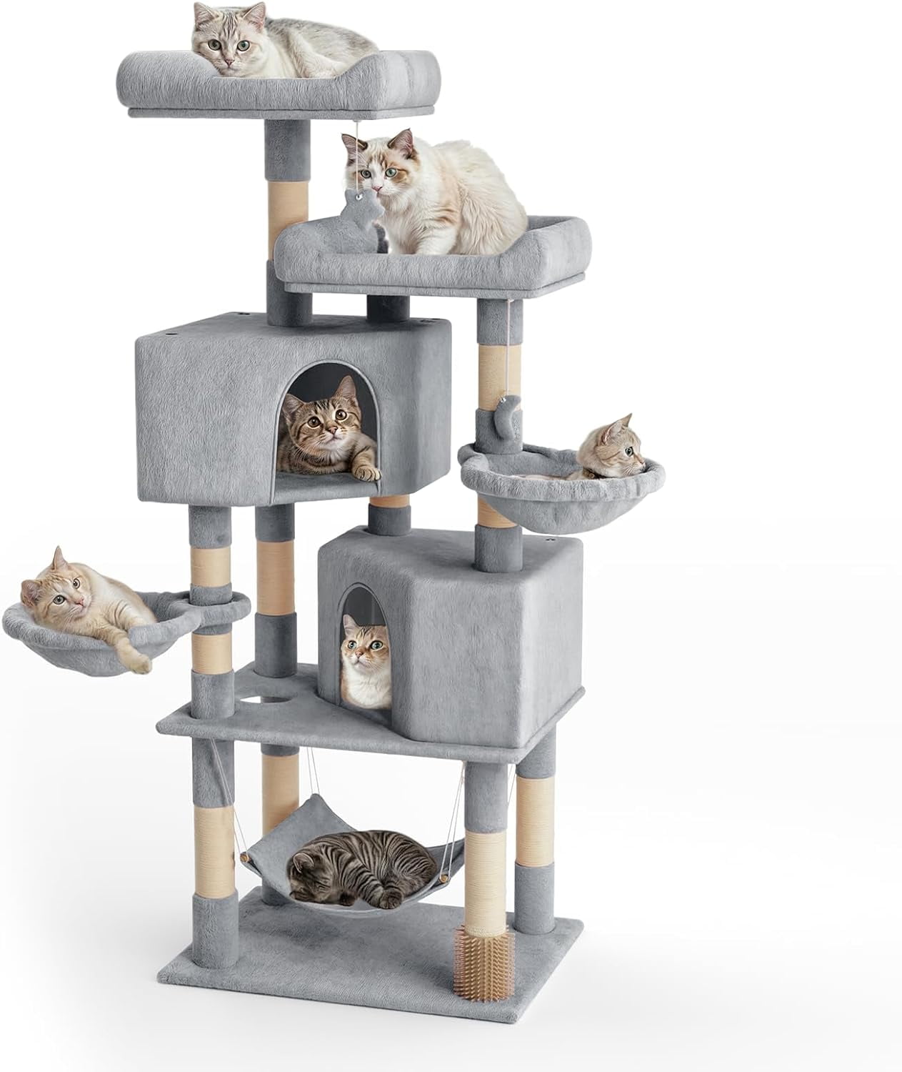 Cat Tree Tower for Indoor Cats, Compact Multi-Level Cat Condo with ...
