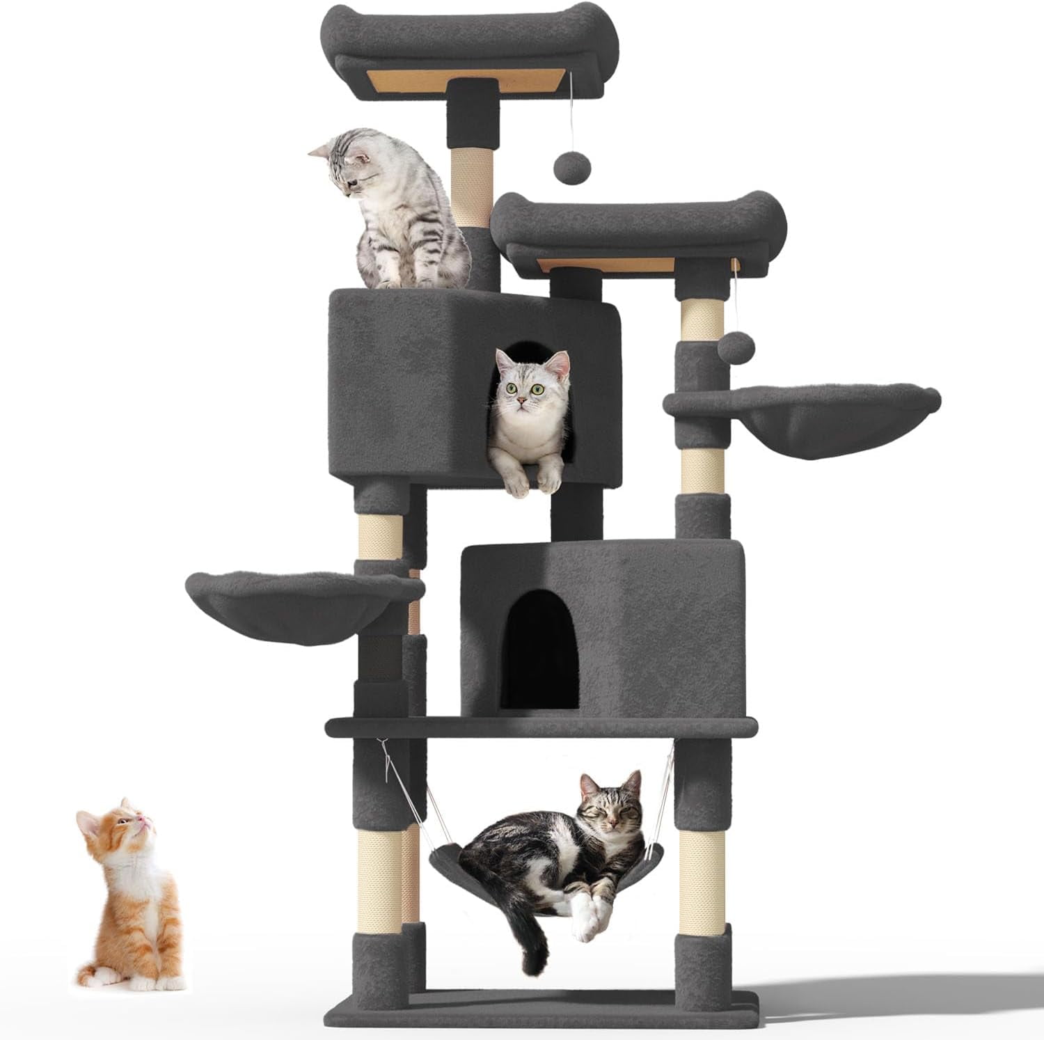 Cat Tree Tower for Indoor Cats Large Adult,Cute/Tall Modern Cat Tree ...