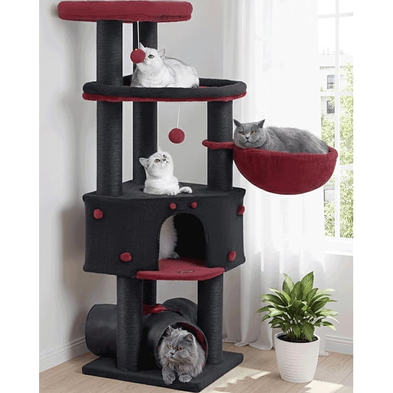 Cat Tree Tower for Indoor Cats Large Adult - Heavy Duty Extra Wide ...