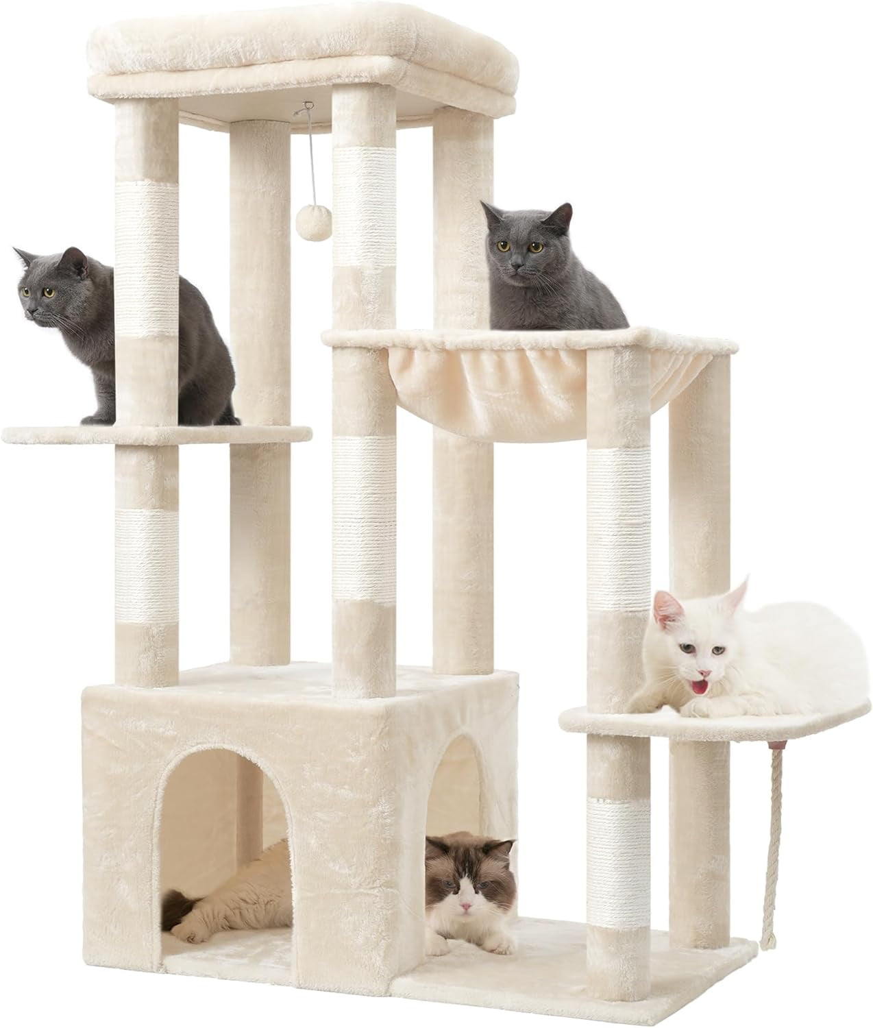 Cat Tree, Tower for Indoor Cats Large Adult, Tall Cat Condo House with ...