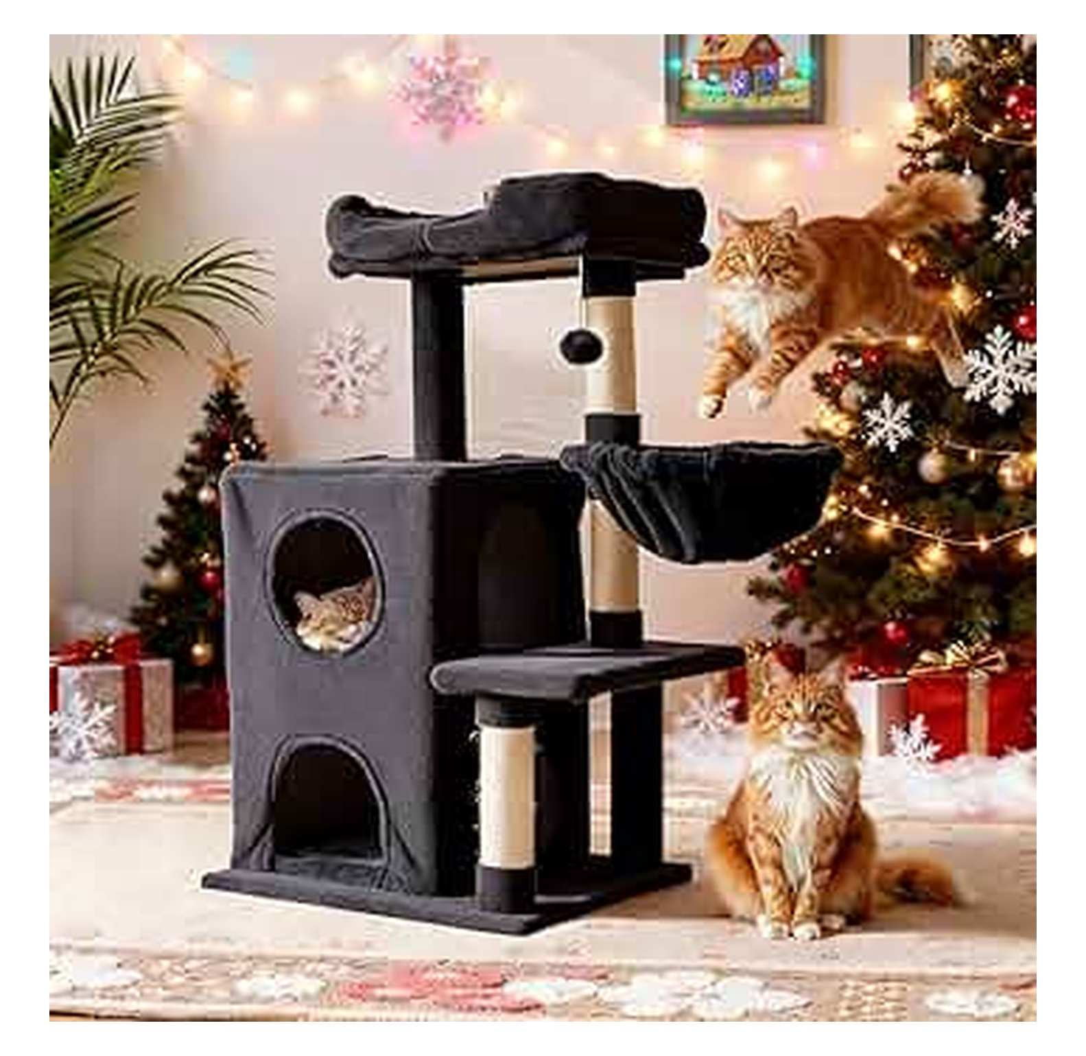 Cat Tree Tower for Large Cats, Multi-Level Cat Condo with Scratching ...
