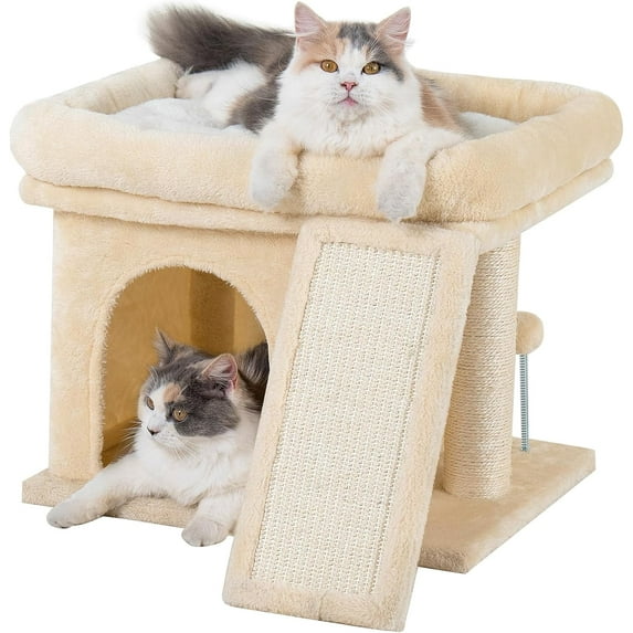 Cat Tree Tower with Perch Bed and Washable Top, Cat Tree with Sisal ...