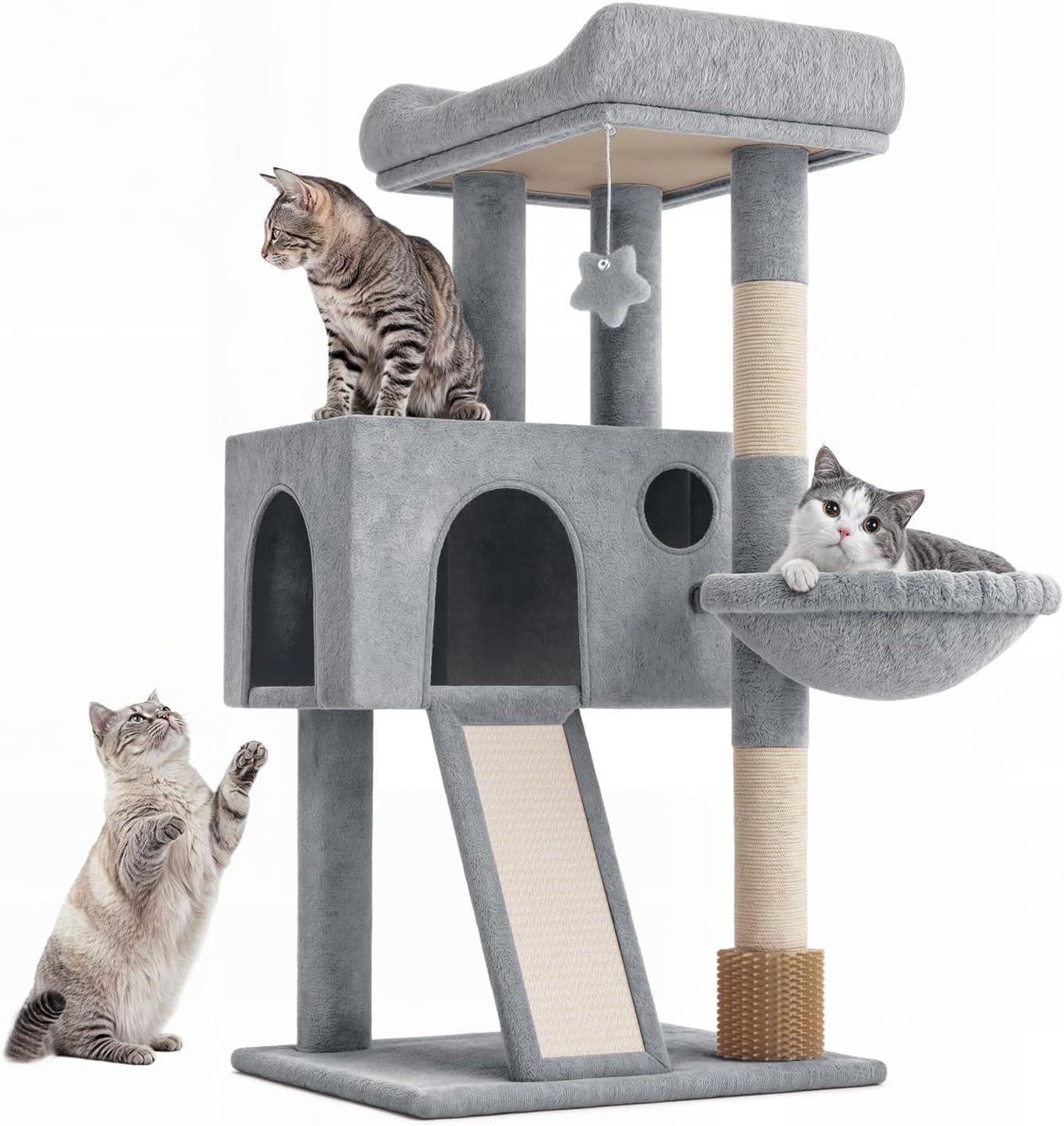 Cat Tree Tower,Tall Cat Climbing Tower with Scratching Post and Sisal ...