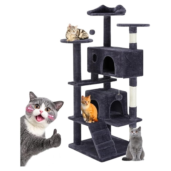 Cat Tree Tower for Indoor Cats, 54 Inch Multi-Level Cat Condo with ...