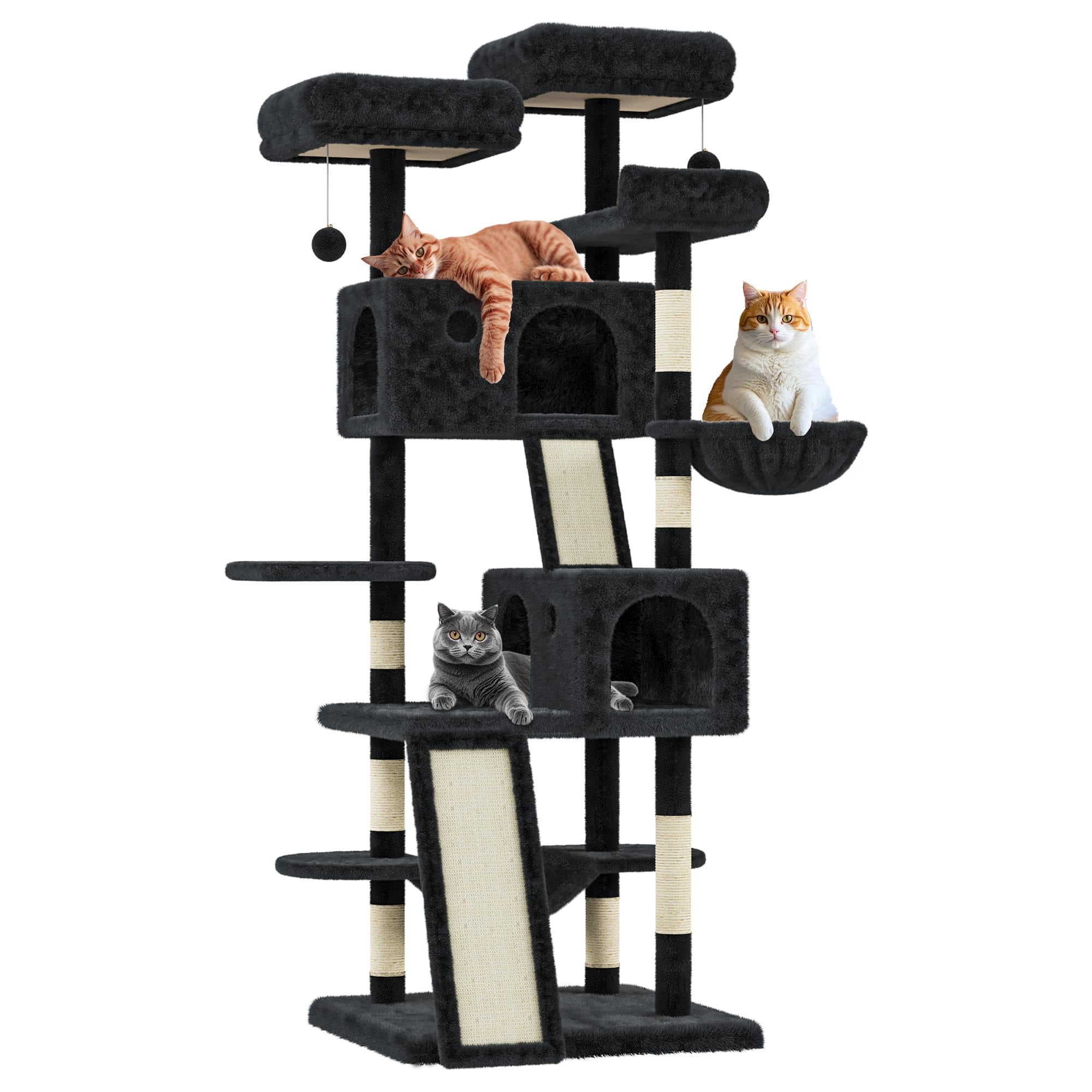 Cat Tree Tower for Indoor Cats, Large Multi-Level Cat Activity Center ...