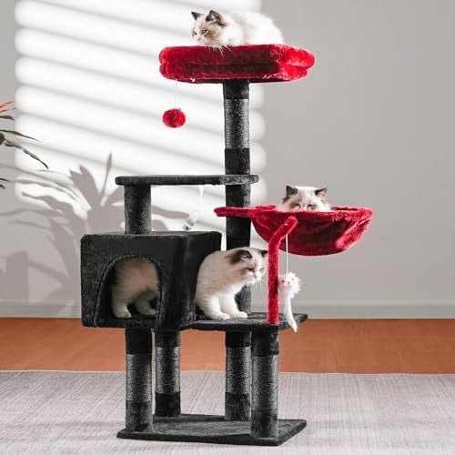 Cat Tree with Toy, Cat Tower Condo for Indoor Cats, Cat House with ...