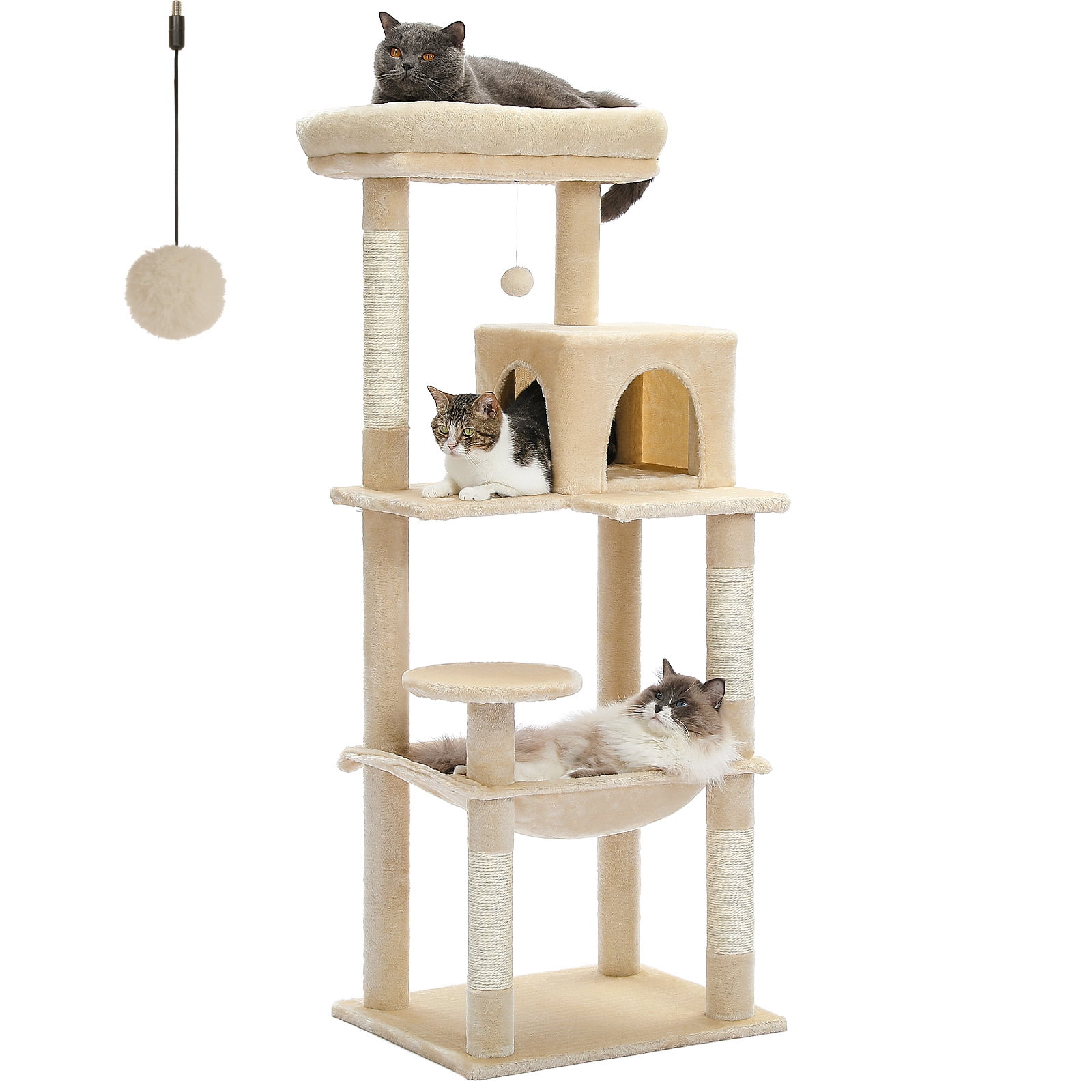 Cat Tree for Indoor Cats 5-Level Cat Tower for Large Cats with Large ...