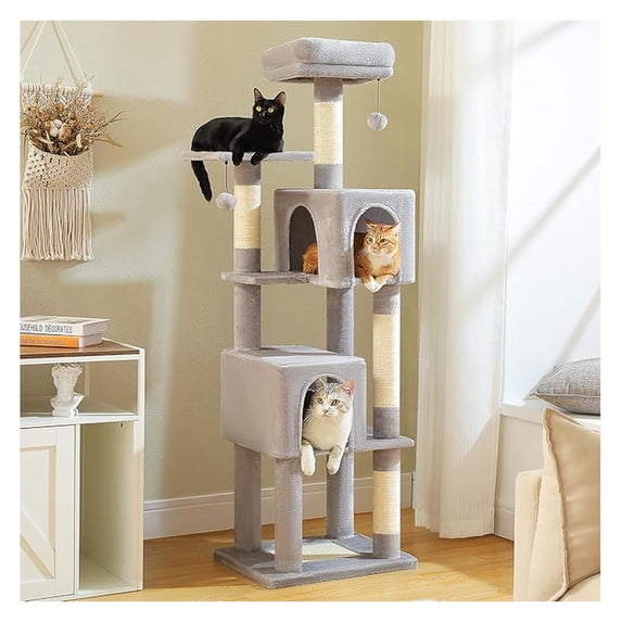 Cat Tree for Indoor Cats 62 Inch Multi-Level Tower - Large Cats ...