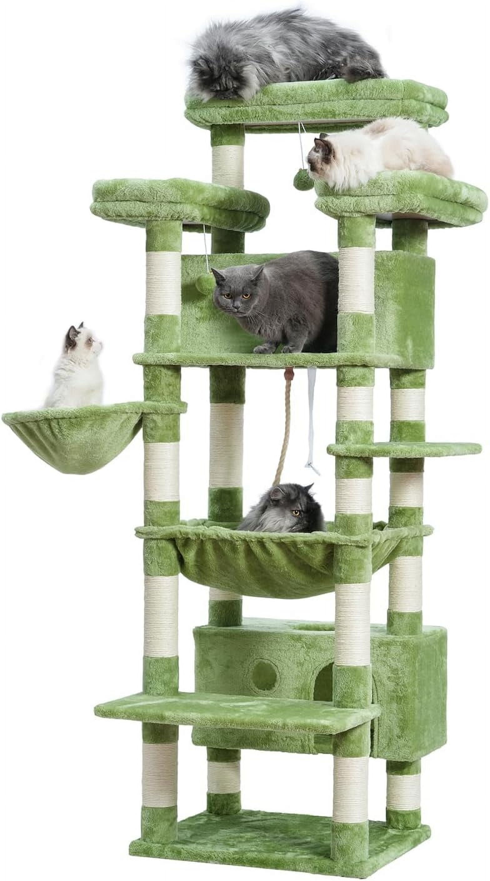 Cat Tree for Indoor Cats Large Adult, 74" Cat Tower with 3 Big ...