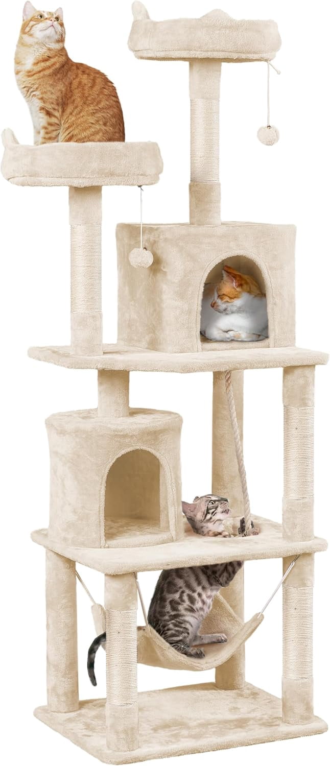 Cat Tree for Indoor Cats, Multi-Level Climbing Tree w/Condo & Plush ...