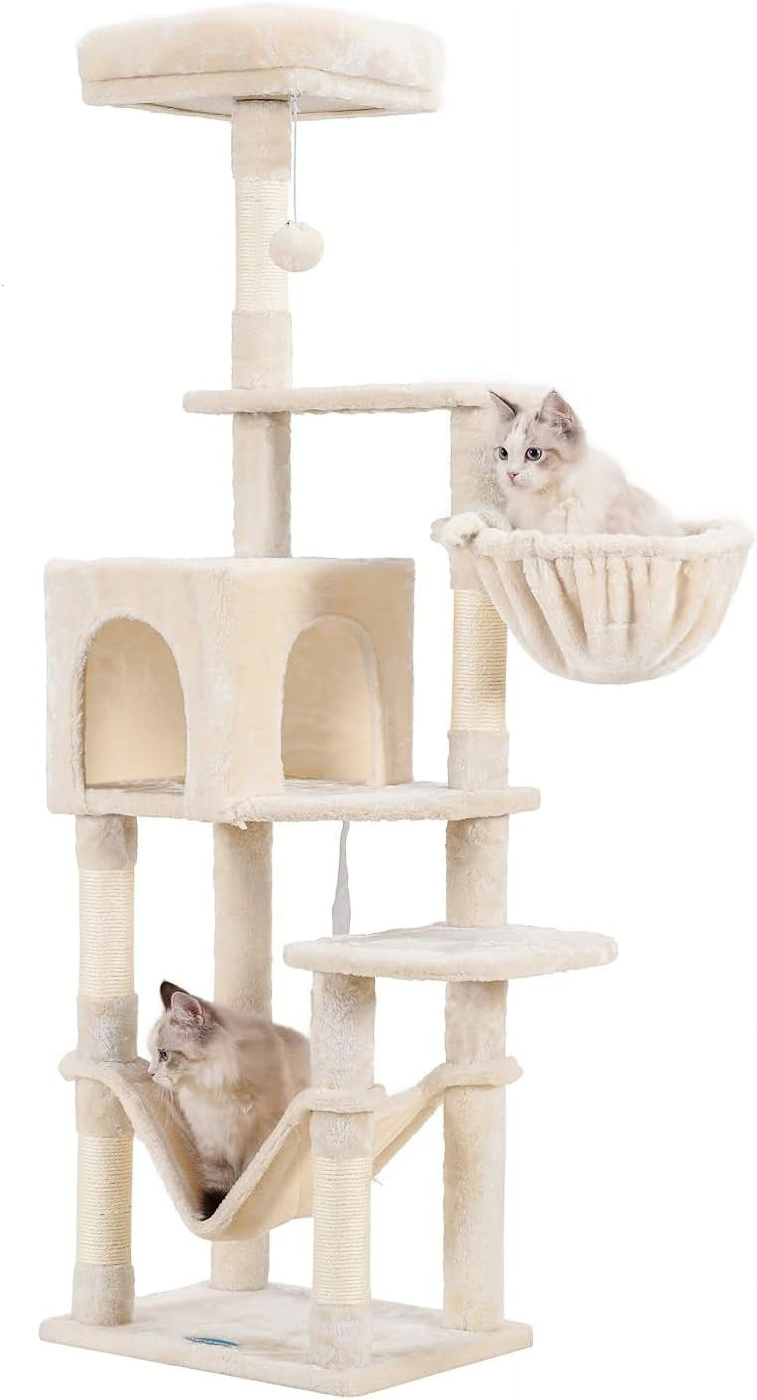 Cat Tree with Large Hammock, Multi-Level Cat Tower for Indoor Cats, Cat ...
