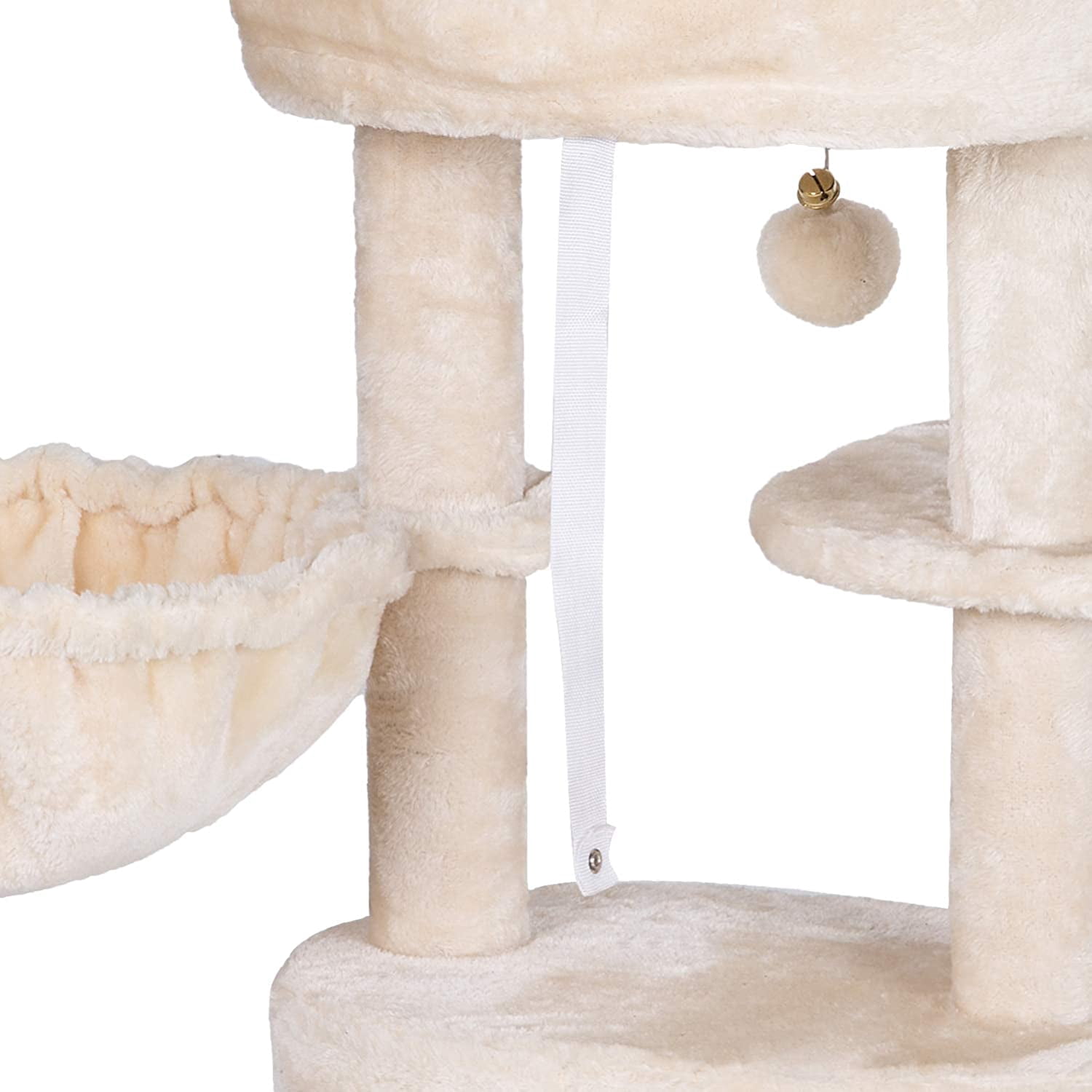 Cat Tree with Scratching Board, Cat Tower with Padded Plush Perch and ...