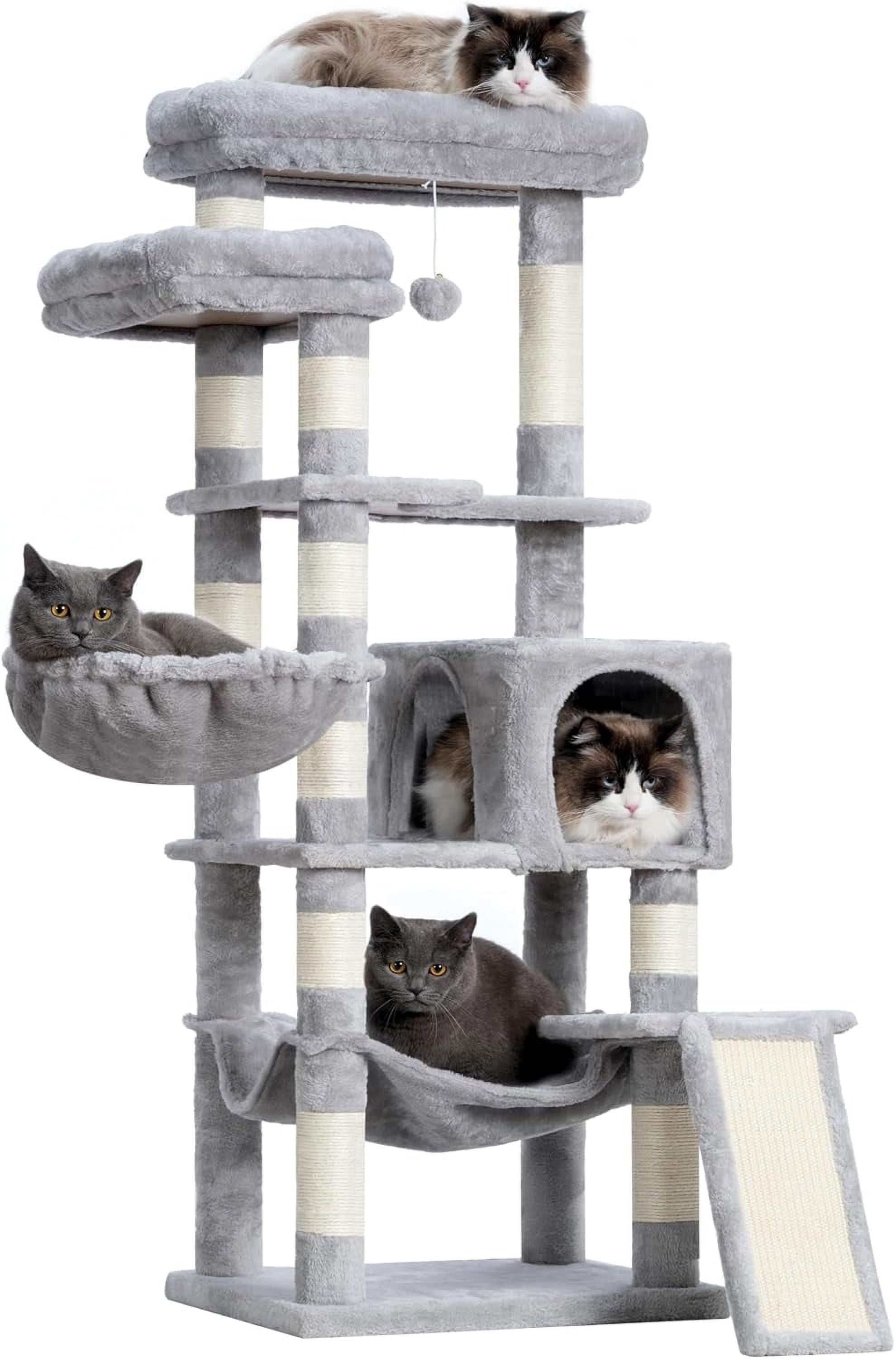 Cat Tree with Scratching Post, 57 inch Cat Tower for Indoor Cats, Cat ...