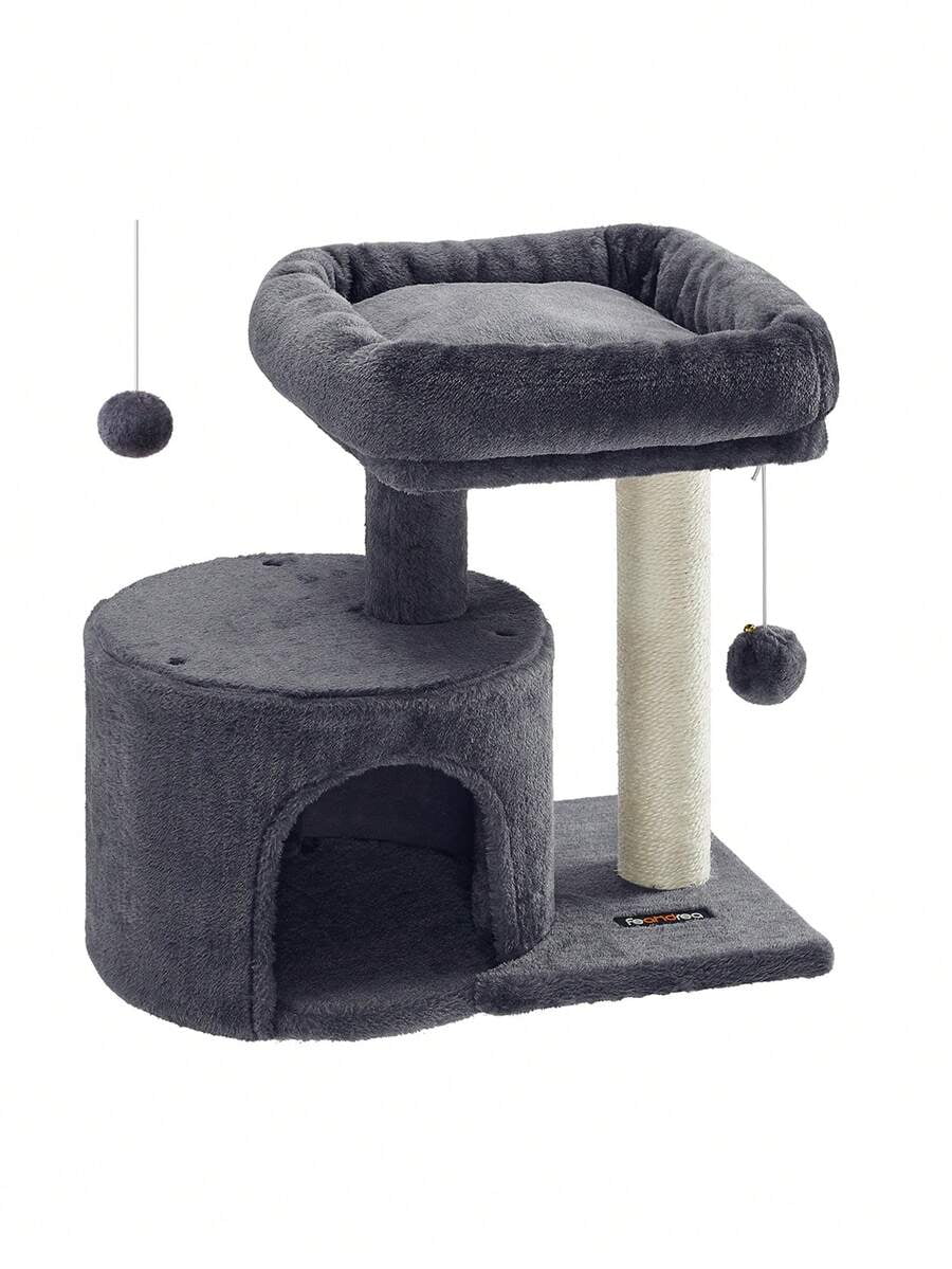 Cat Tree with Sisal Scratching Post，Cat Condo & Padded Perch for Small ...