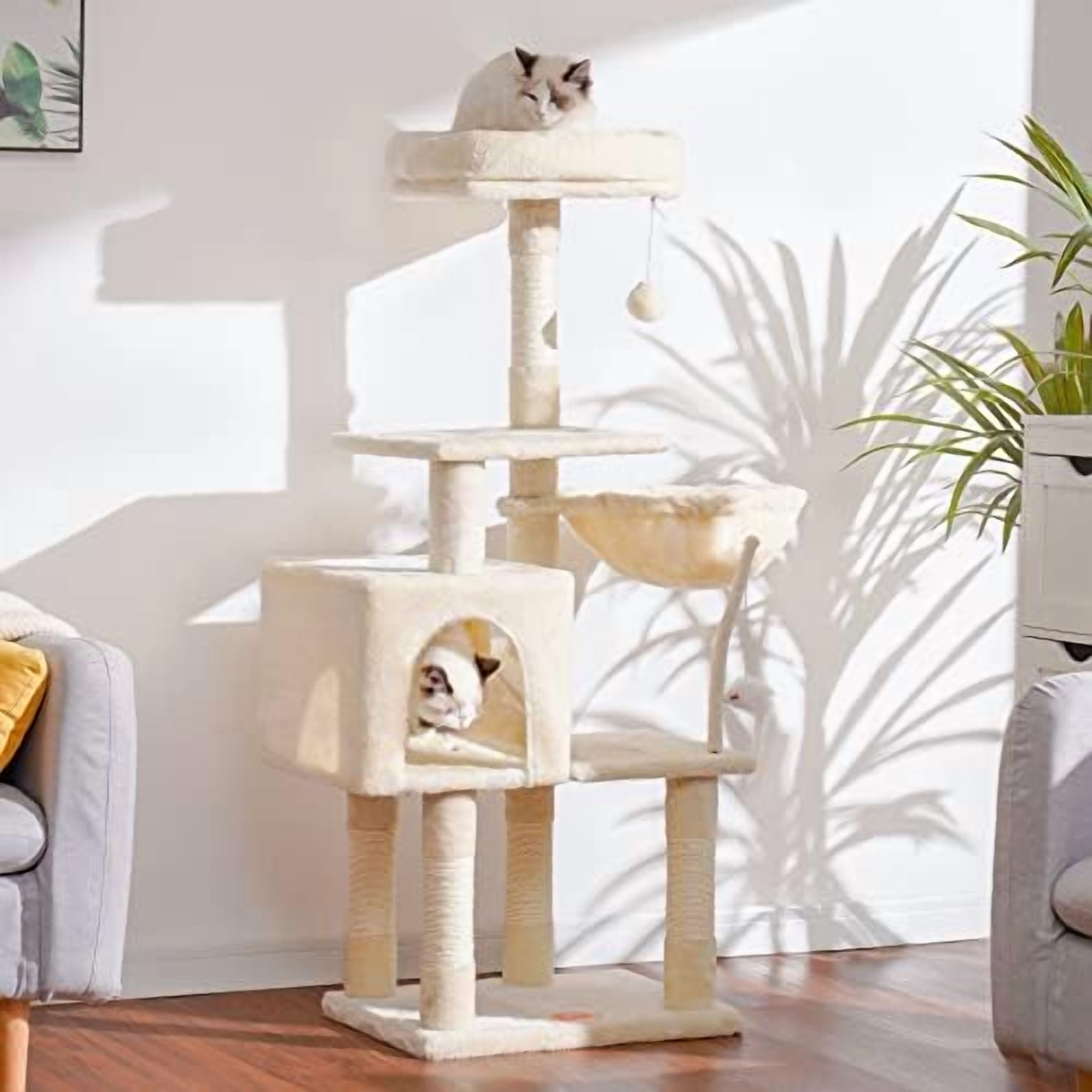 Cat Tree with Toy, Cat Tower Condo for Indoor Cats, Cat House with ...