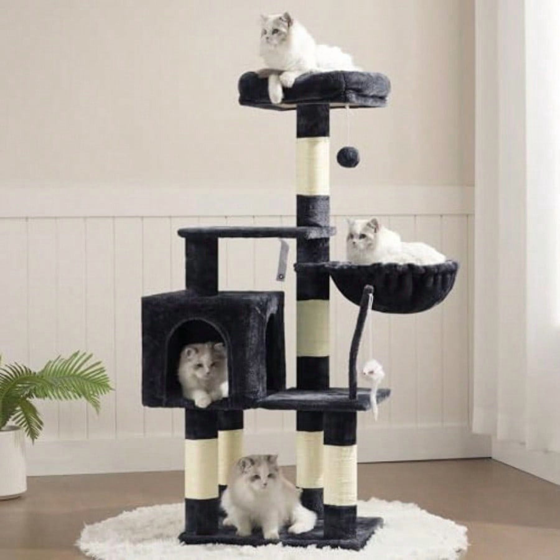Cat Tree with Toy Cat Tower Condo for Indoor Cats Cat House with Padded ...