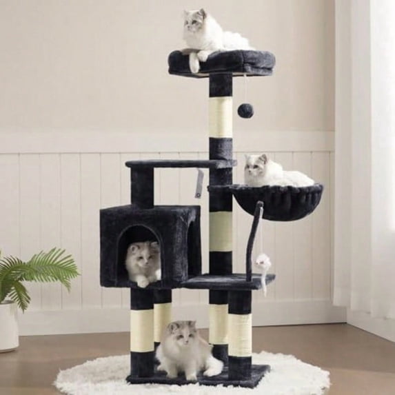 Cat Tree with Toy Cat Tower Condo for Indoor Cats Cat House with Padded ...