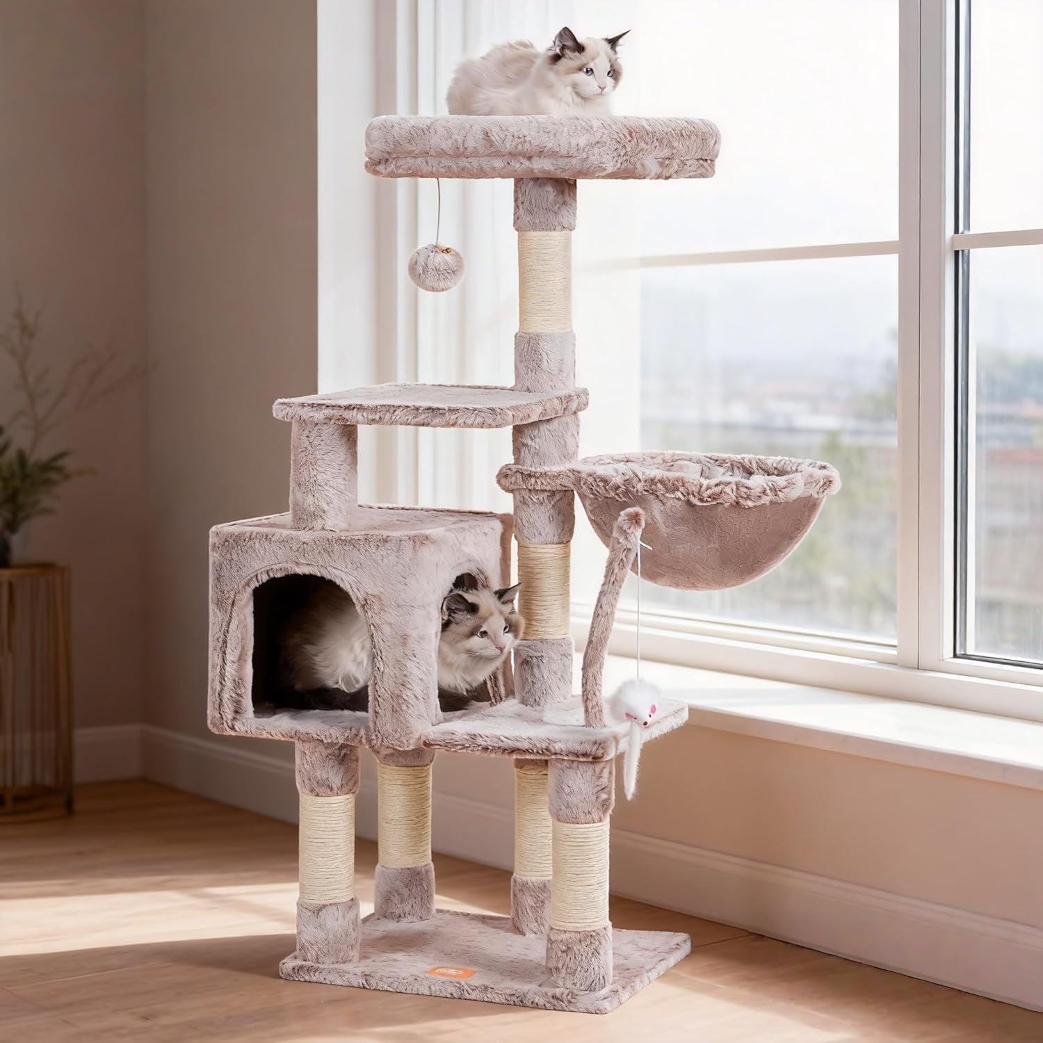 Cat Tree with Toy, Cat Tower Condo for Indoor Cats, Cat House with ...