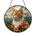 Cat Tribute Stained Glass Style Suncatcher Window Hanging Decor, Feline ...