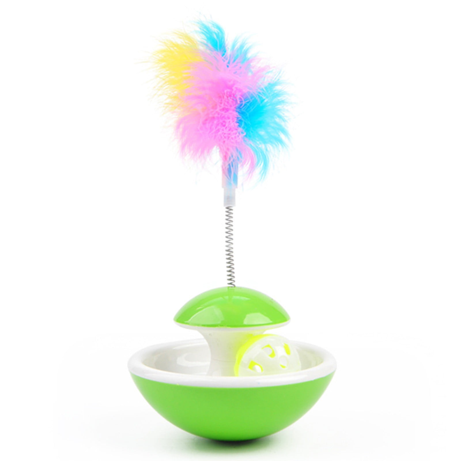 Cat Tumbler Feather Bell Tease Stick Ring Ball Spring Interactive Non ...