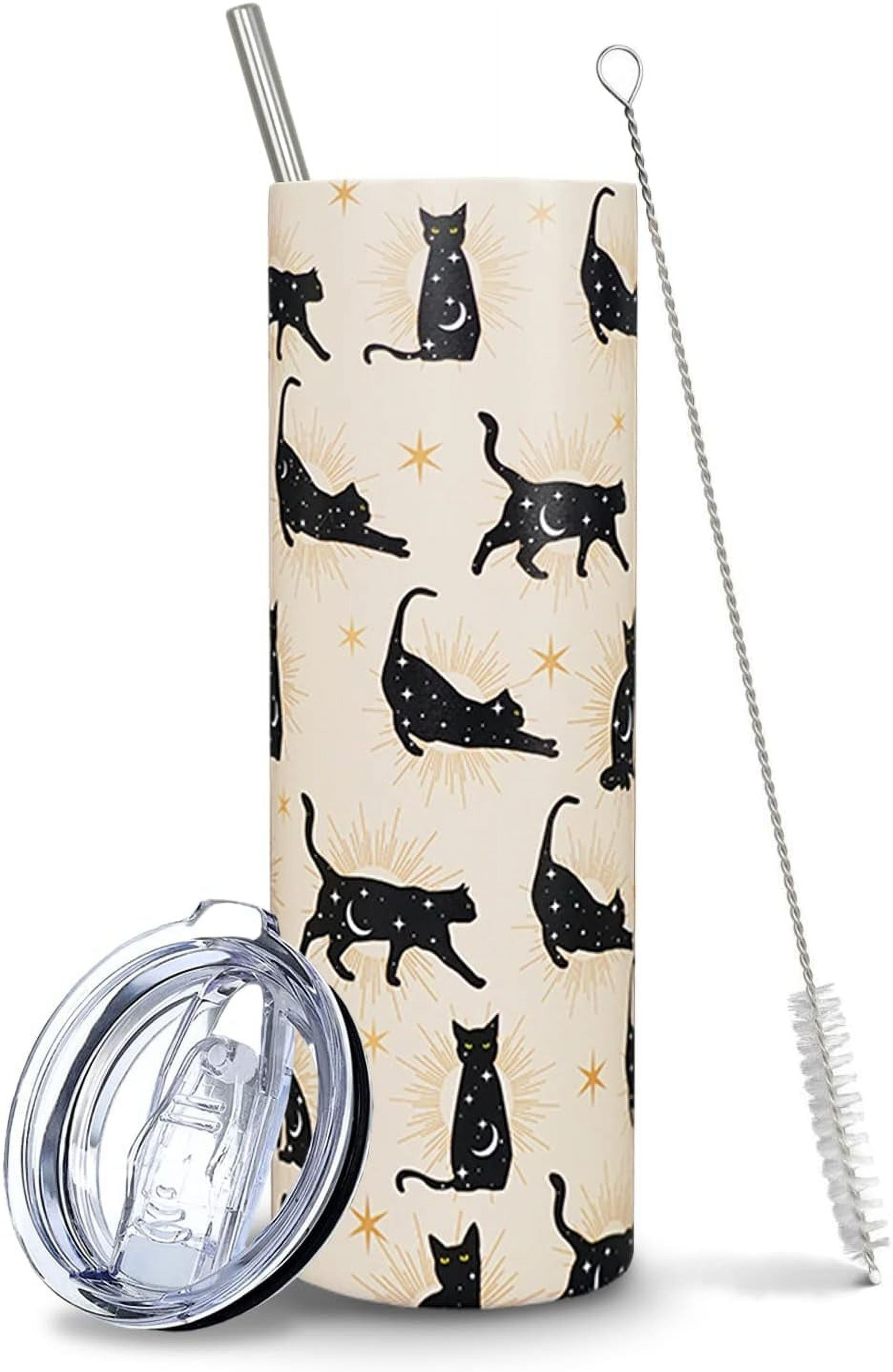 Cat Tumbler, Halloween Black Cat Gifts for Women Cat Lovers, Witchy ...