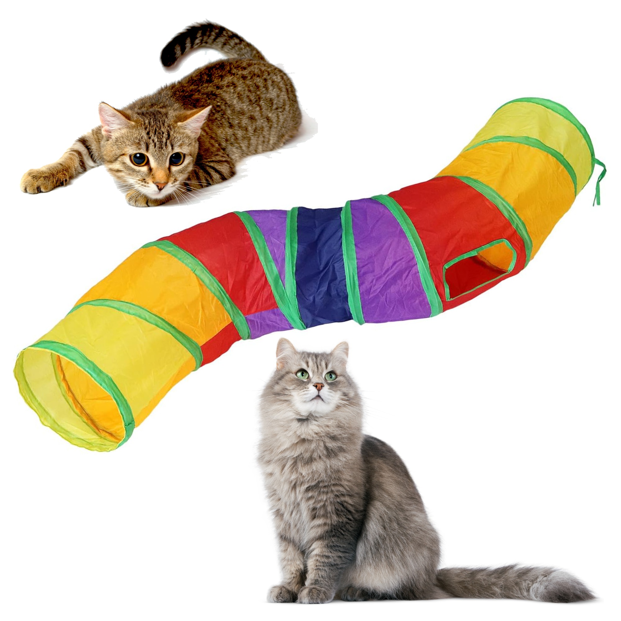 Pet Cat Tunnel Tube Cat Toys 3 Way Collapsible, Cat Tunnels For Indoor Cats - Walmart.com