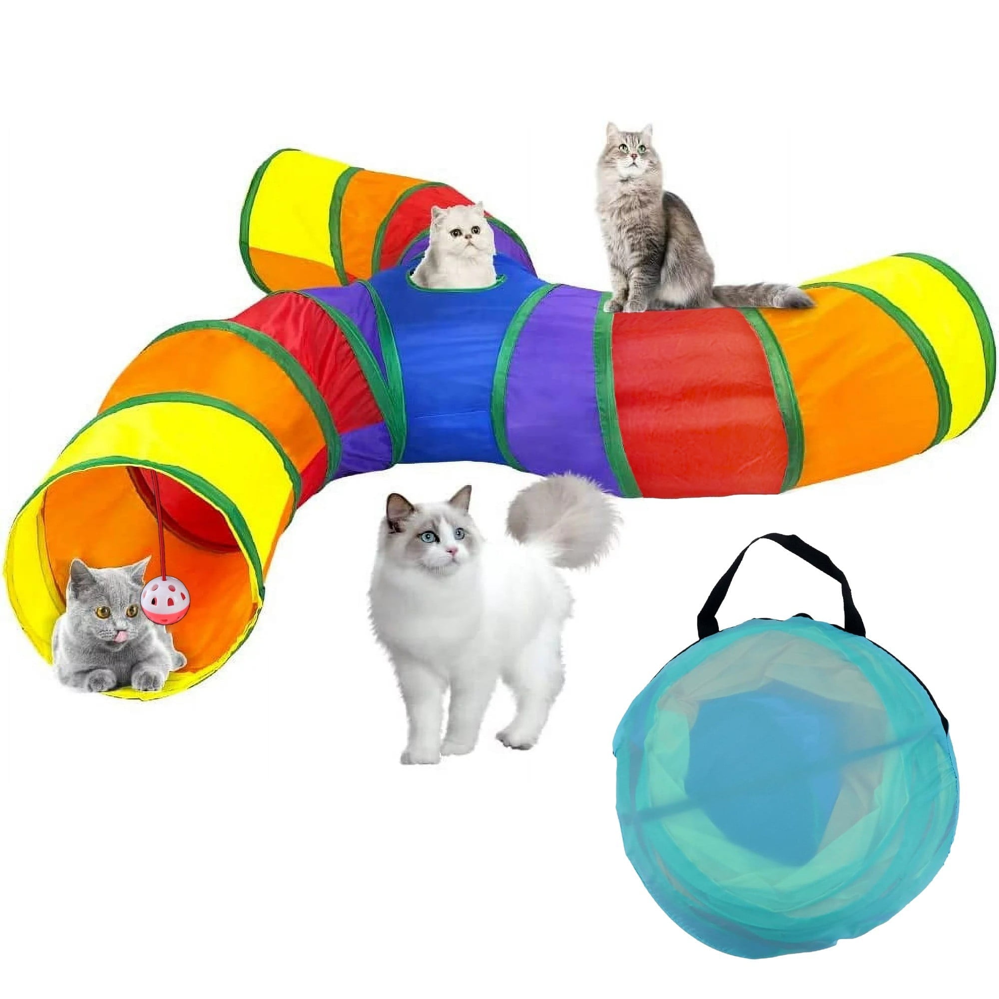 Hamcstnf 3 Way Collapsible Cat Tunnels S Shaped