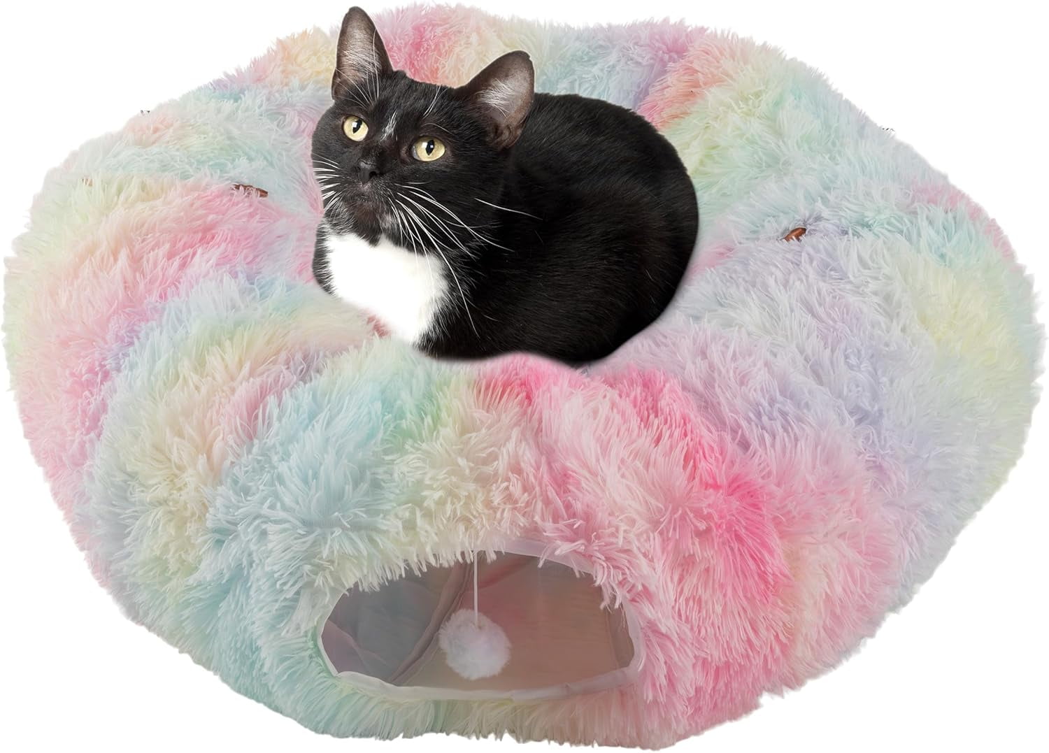 Cat Tunnel with Bed for Indoor Cats - 3FT Multifunctional Cat Tunnel ...