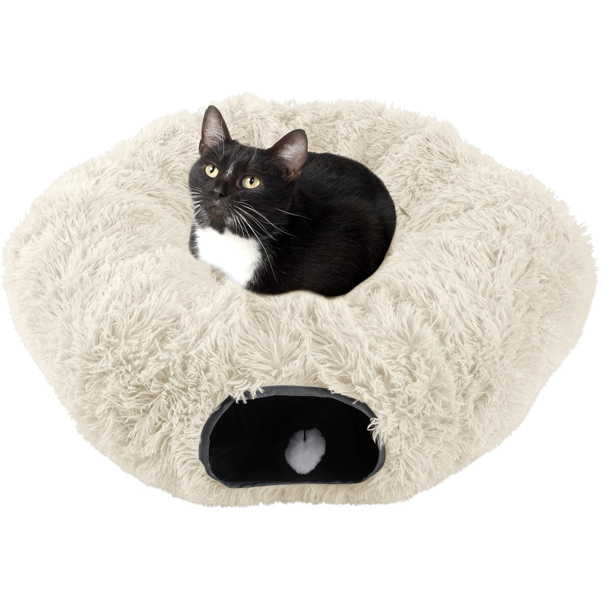Cat Tunnel with Bed for Indoor Cats - 3FT Multifunctional Cat Tunnel ...