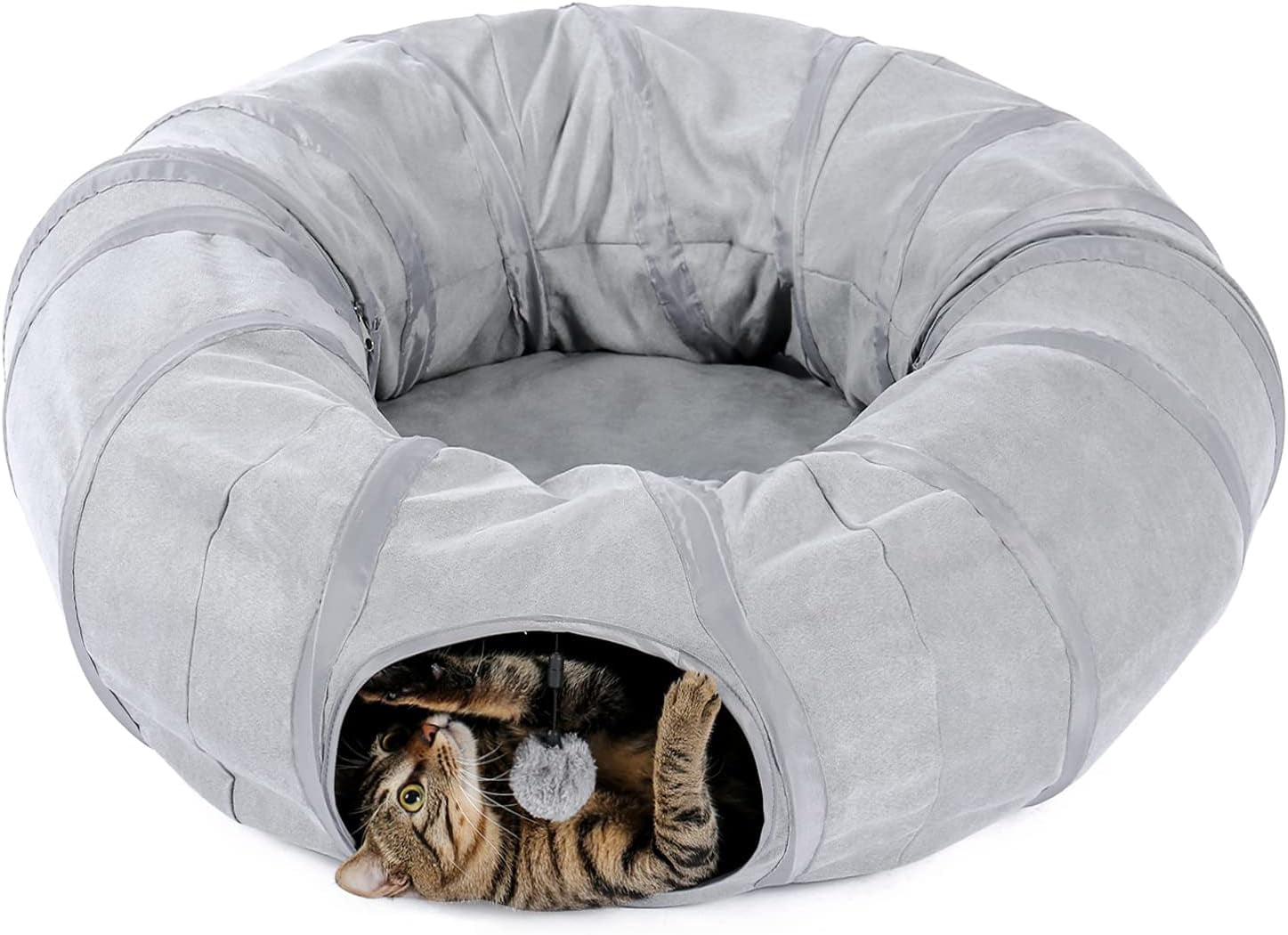 Cat Tunnel Bed Large Cat Donut Tunnel for Indoor Cats, Collapsible Cats ...
