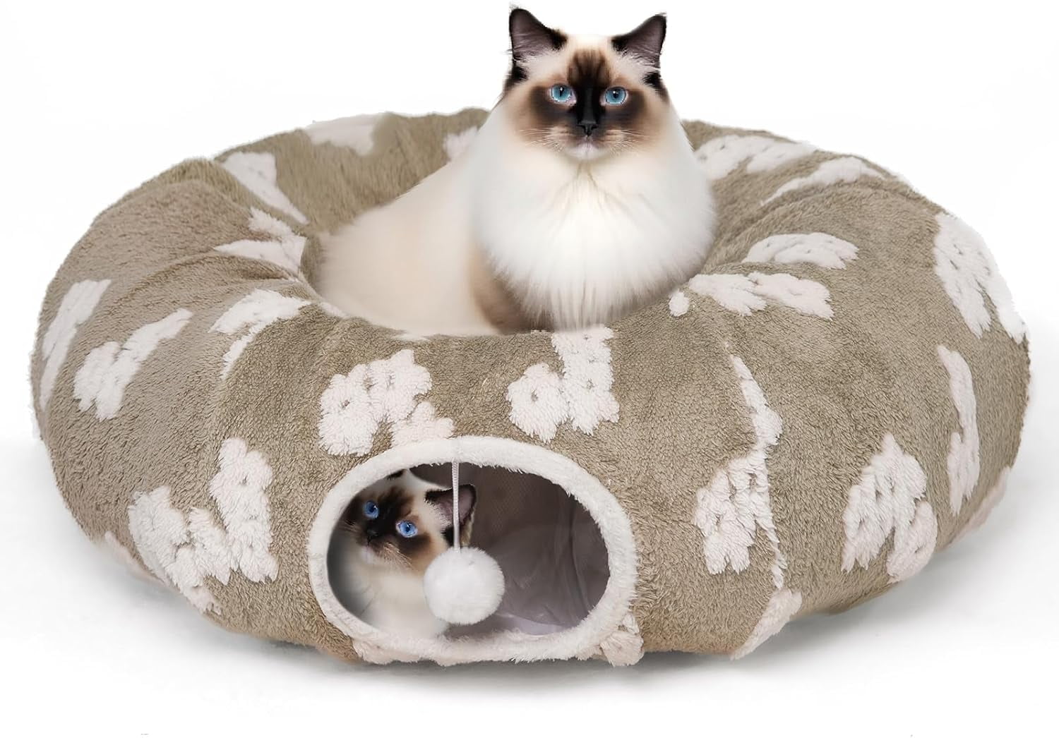 Cat Tunnel Bed with Soft Cushion, Cat Toys for Indoor Cats Enhance ...