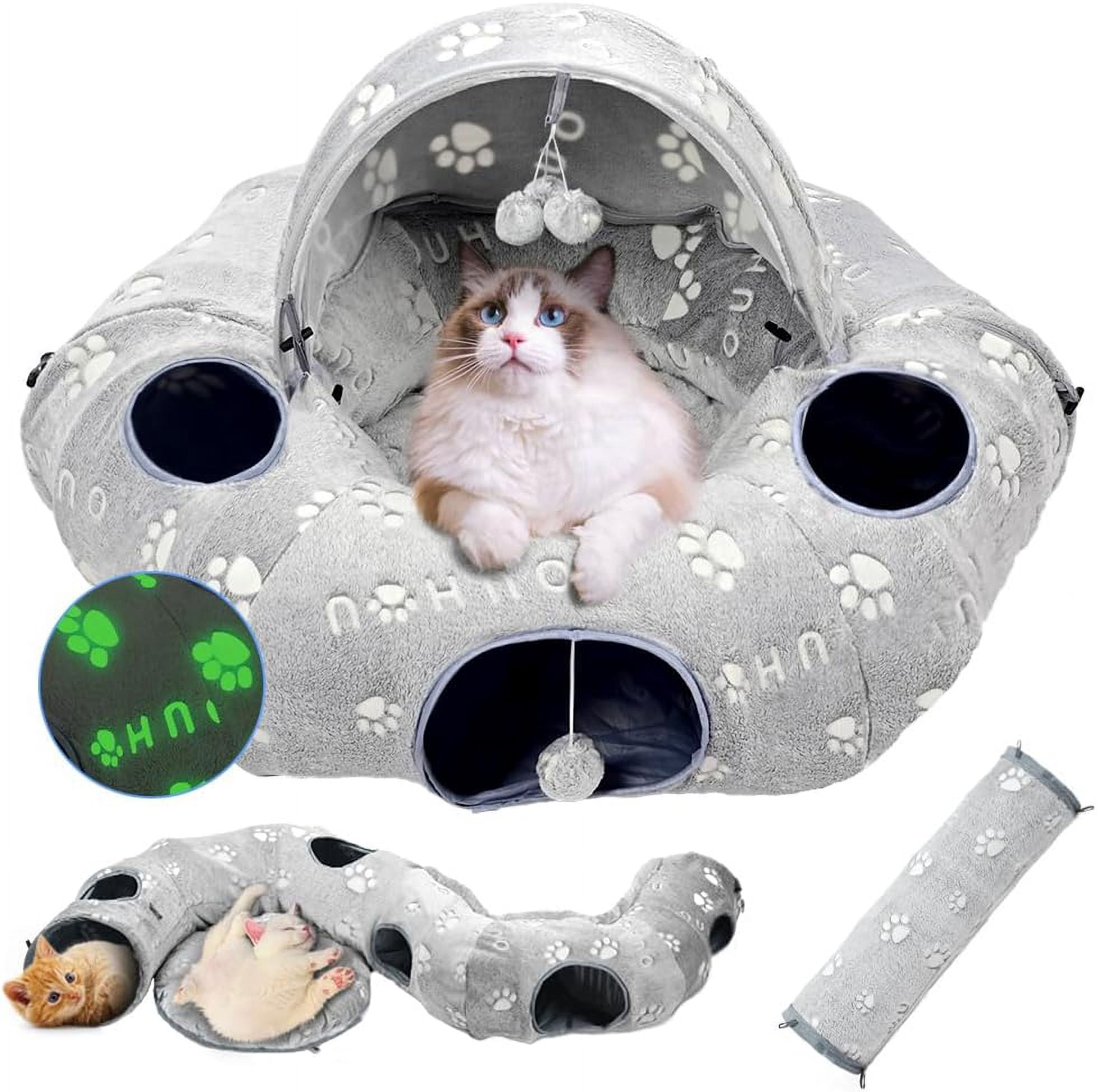 Cat Tunnel Bed, Cat Tunnels for Indoor Cats, Cat Donut Tunnel Toy with ...