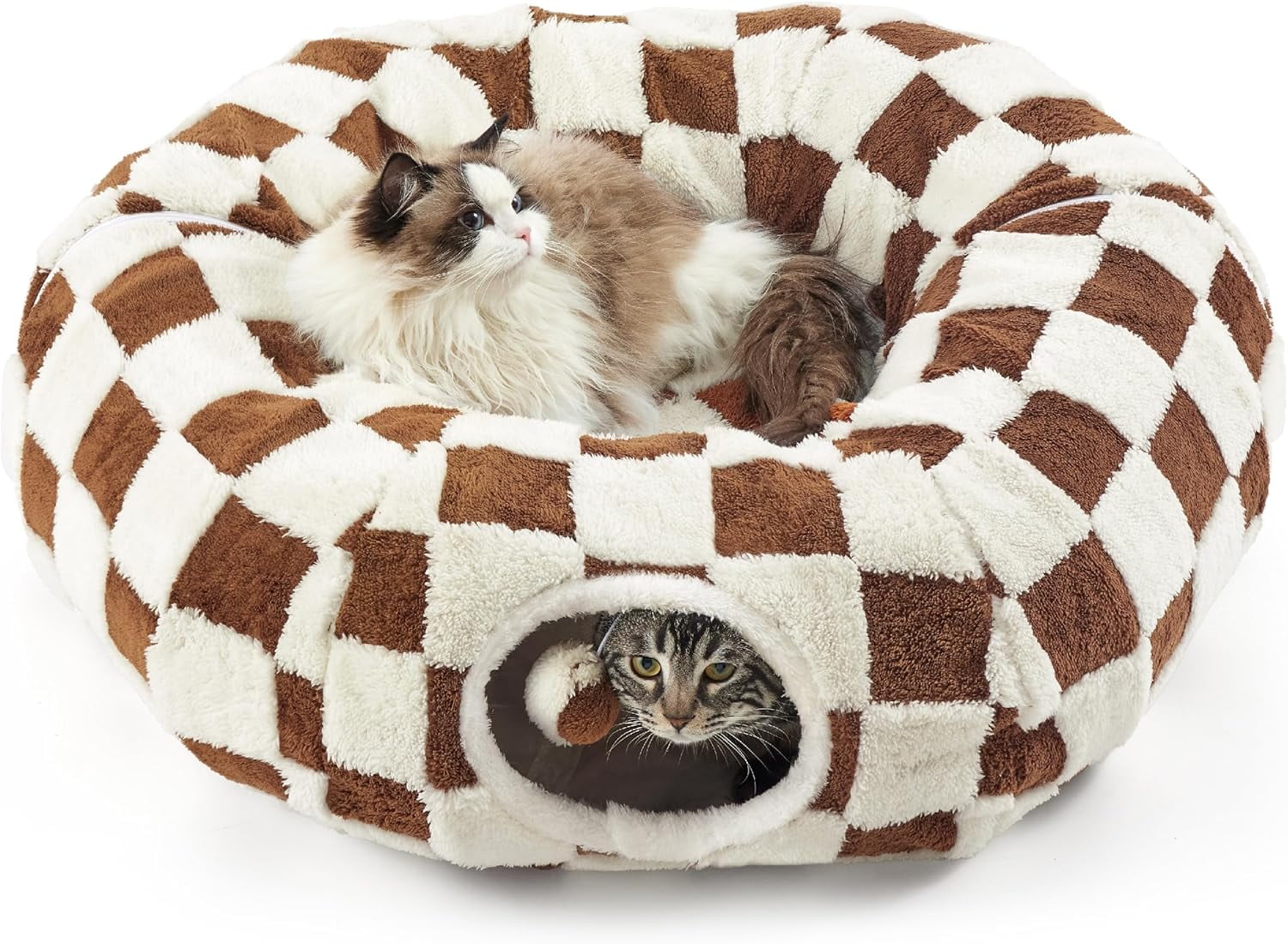 、Cat Tunnel Bed for Indoor Cats - Cute Cat Tunnel with Washable Circle ...